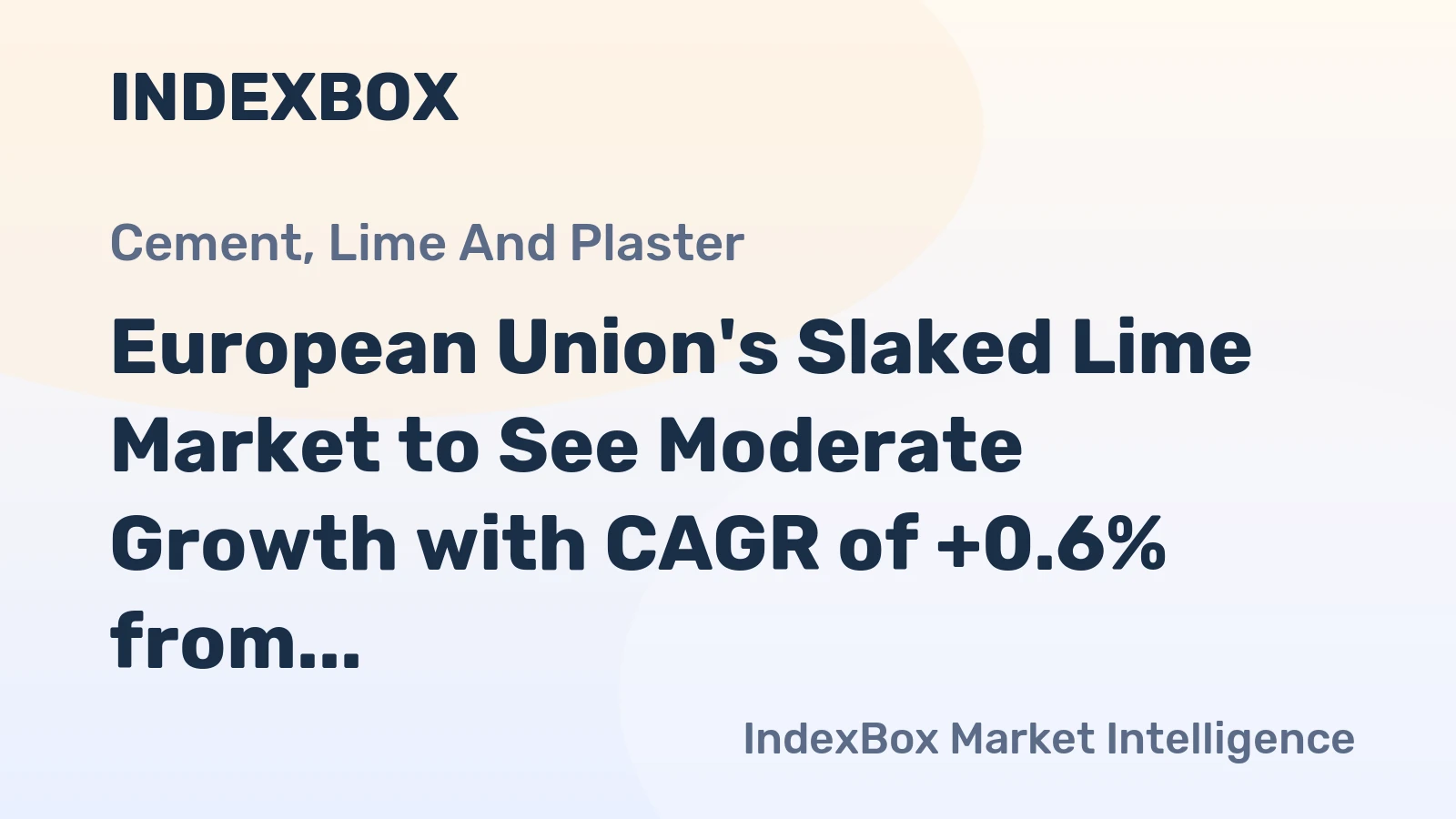 European Union's Slaked Lime Market to See Moderate Growth with CAGR of +0.6% from 2024-2035