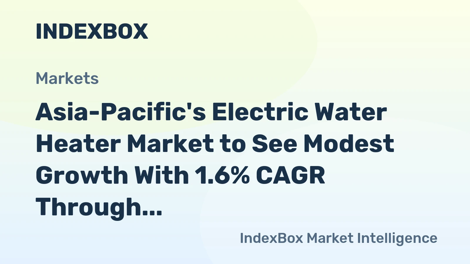 Asia-Pacific's Electric Water Heater Market to See Modest Growth With 1.6% CAGR Through 2035