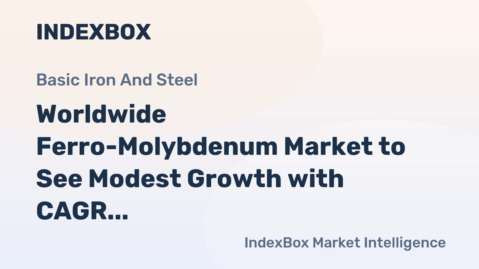 Worldwide Ferro-Molybdenum Market to See Modest Growth with CAGR of +1.3%