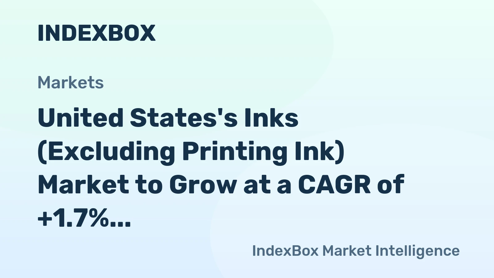 United States's Inks (Excluding Printing Ink) Market to Grow at a CAGR of +1.7% to Reach $943M by 2035