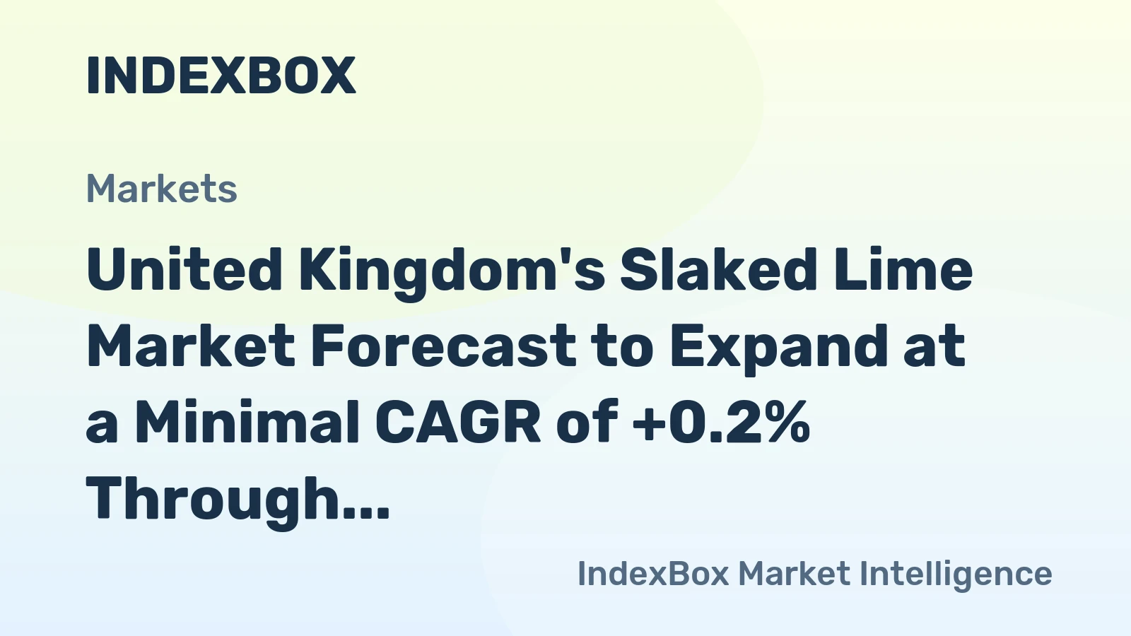 United Kingdom's Slaked Lime Market Forecast to Expand at a Minimal CAGR of +0.2% Through 2035