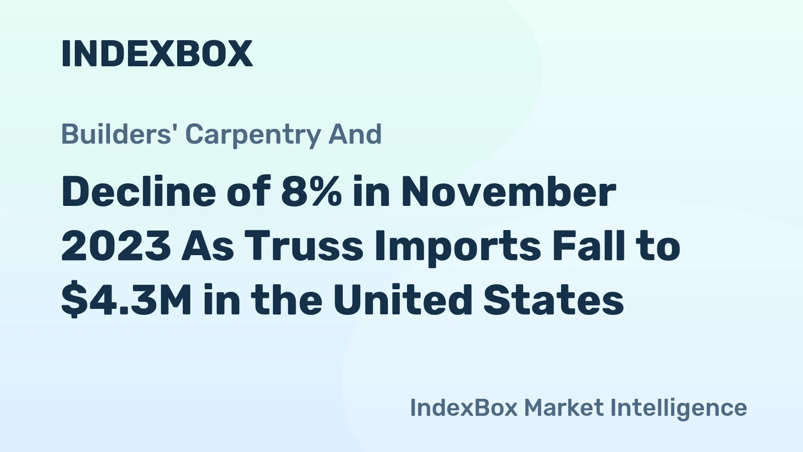Decline of 8% in November 2023 As Truss Imports Fall to $4.3M in the United States