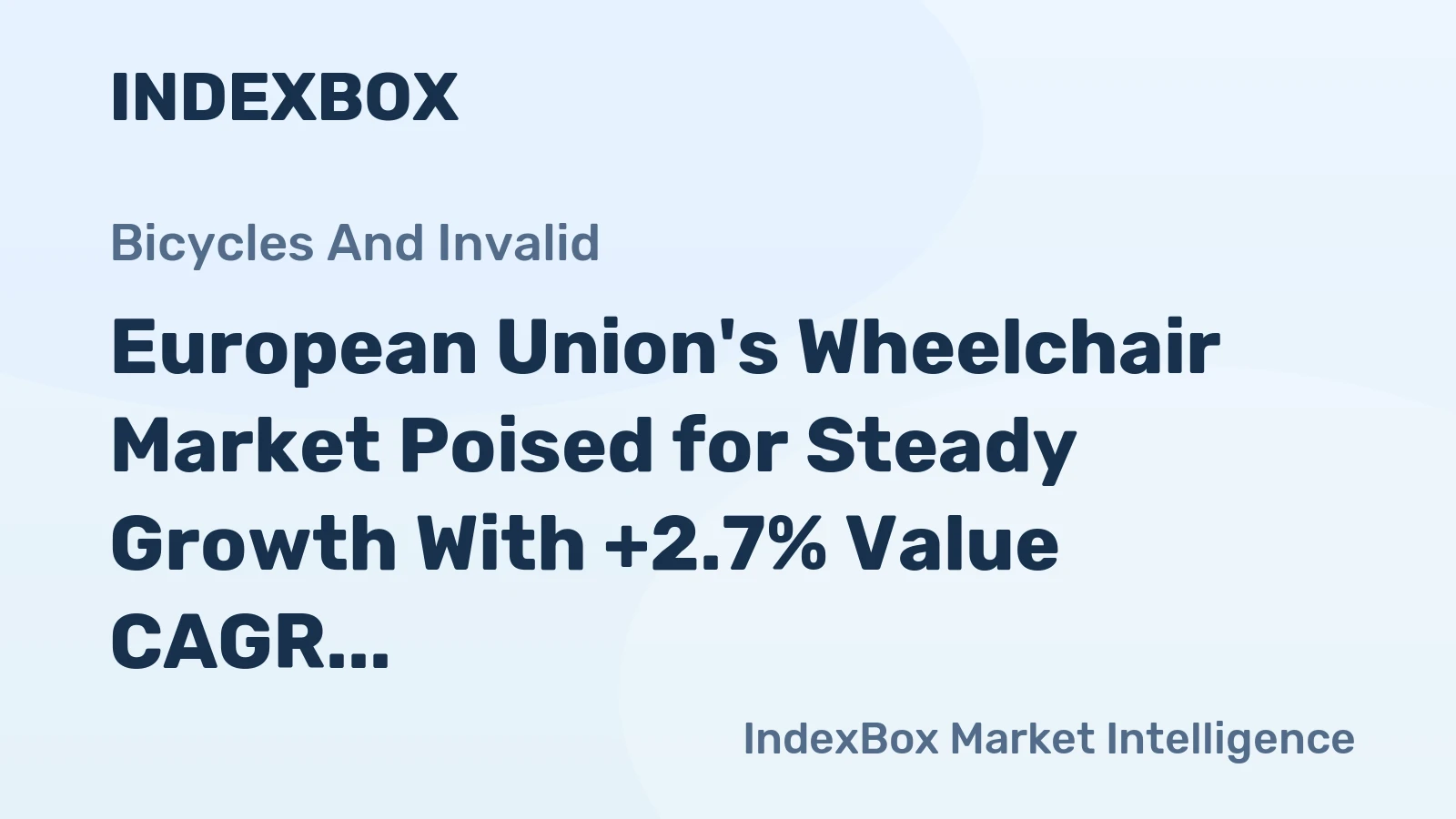 European Union's Wheelchair Market Poised for Steady Growth With +2.7% Value CAGR Through 2035
