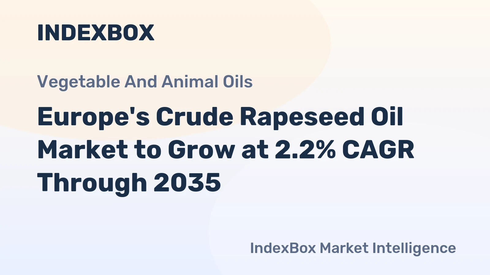 Europe's Crude Rapeseed Oil Market to Grow at 2.2% CAGR Through 2035