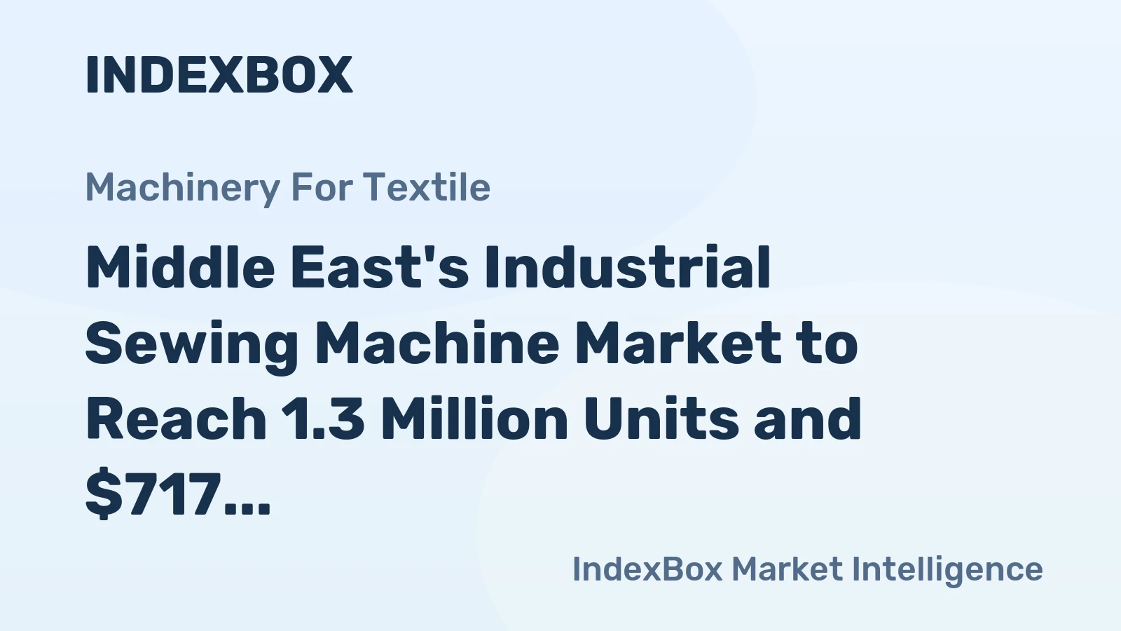Middle East's Industrial Sewing Machine Market to Reach 1.3 Million Units and $717 Million by 2035
