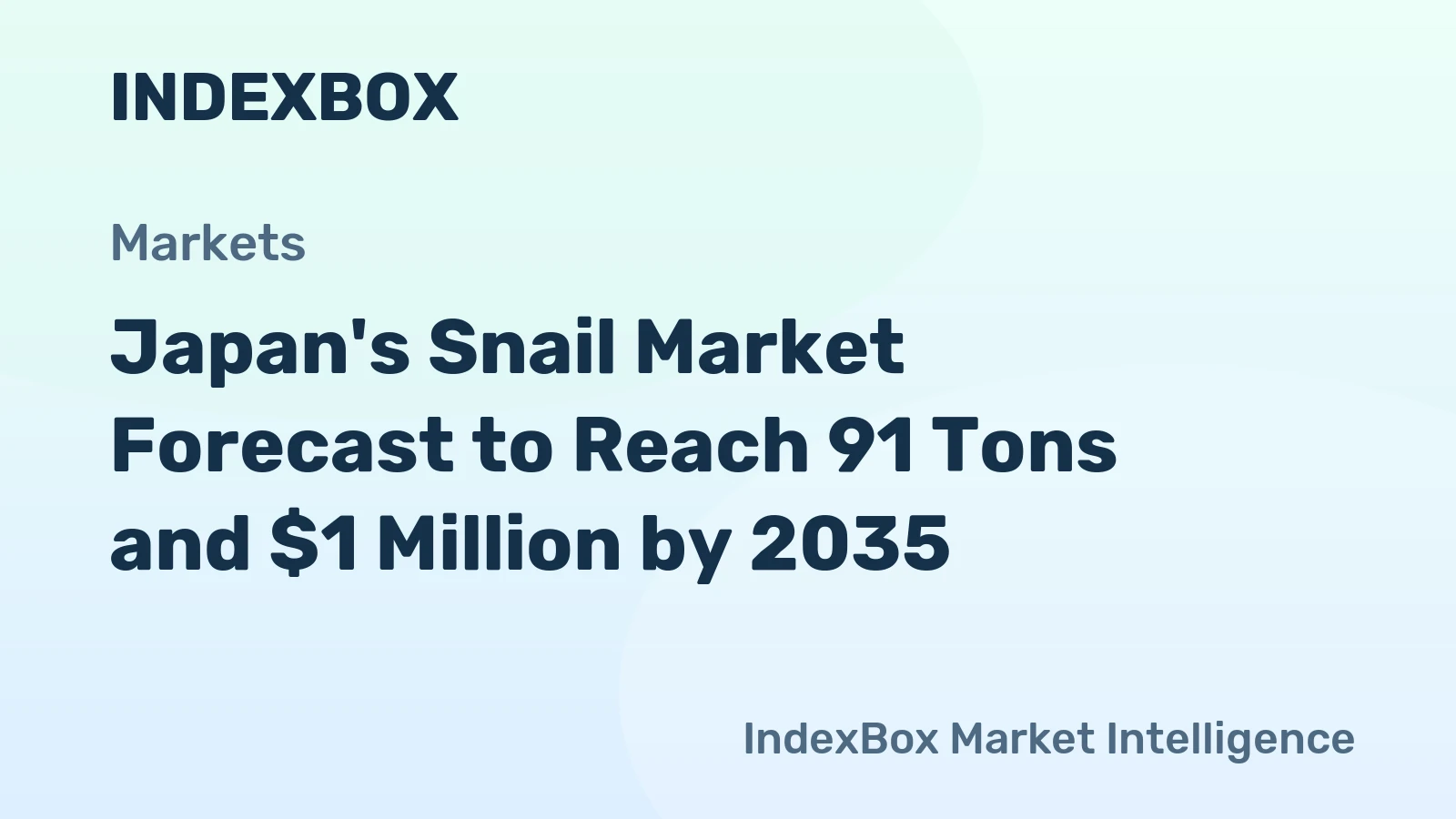 Japan's Snail Market Forecast to Reach 91 Tons and $1 Million by 2035