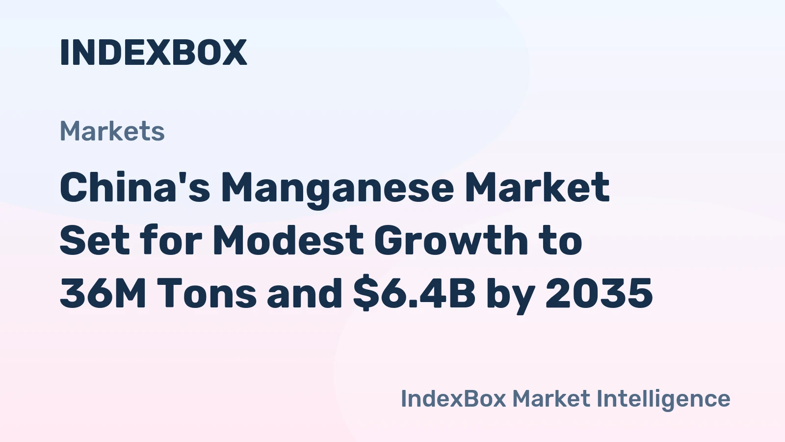 China's Manganese Market Set for Modest Growth to 36M Tons and $6.4B by 2035