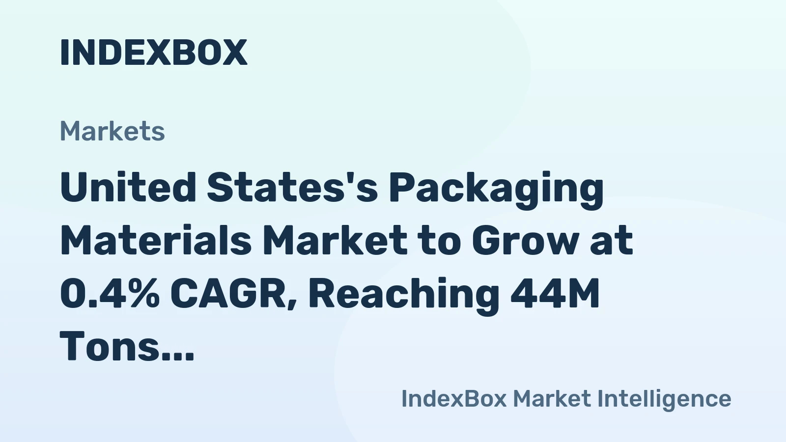 United States's Packaging Materials Market to Grow at 0.4% CAGR, Reaching 44M Tons by 2035