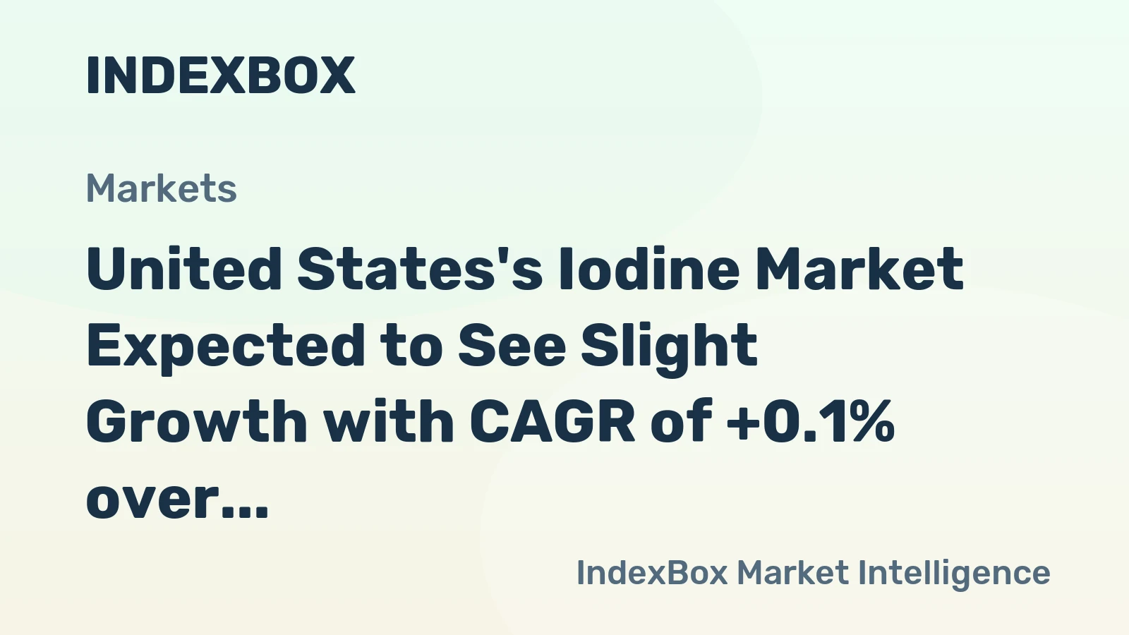 United States's Iodine Market Expected to See Slight Growth with CAGR of +0.1% over Next Decade