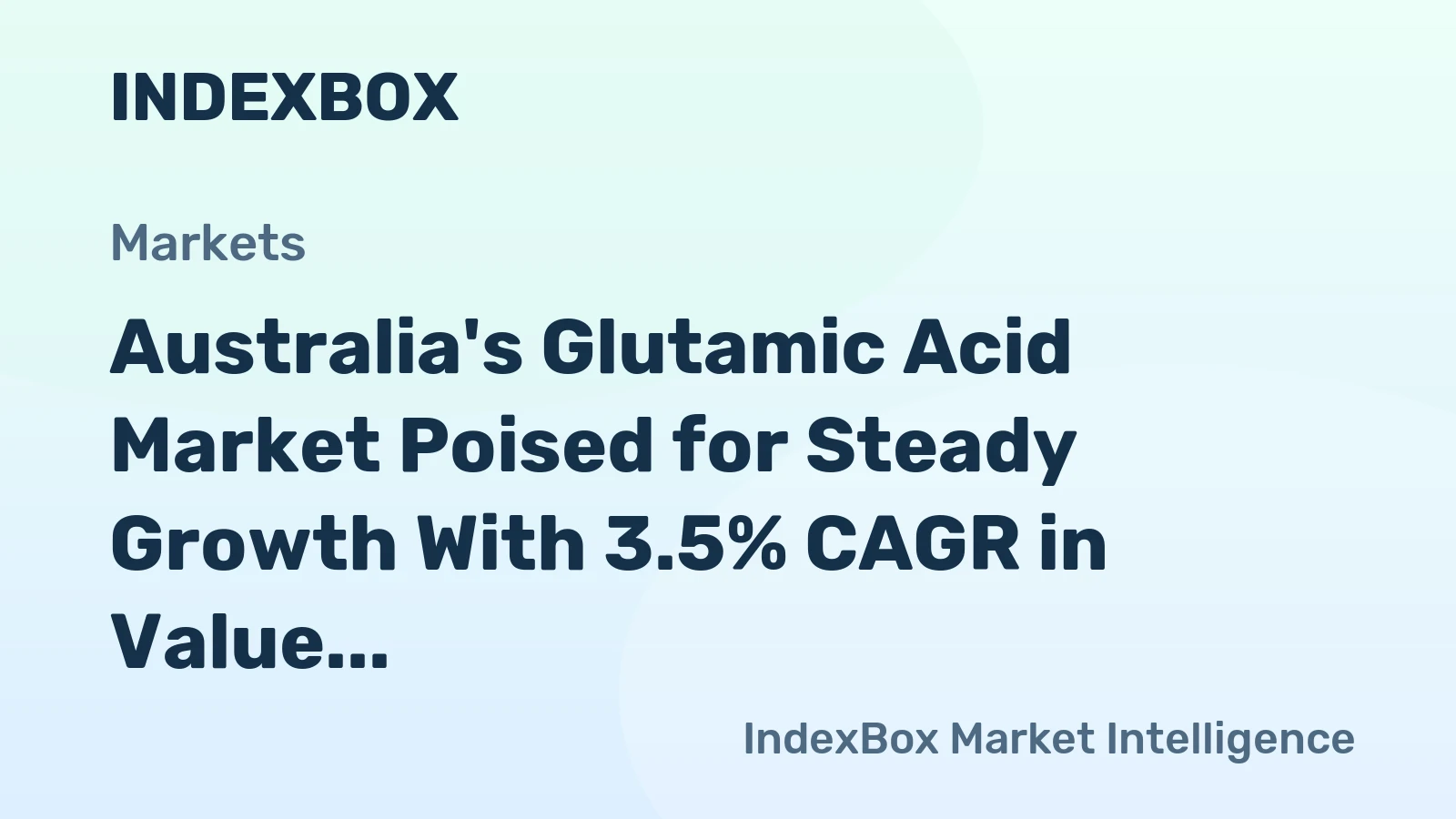 Australia's Glutamic Acid Market Poised for Steady Growth With 3.5% CAGR in Value Through 2035