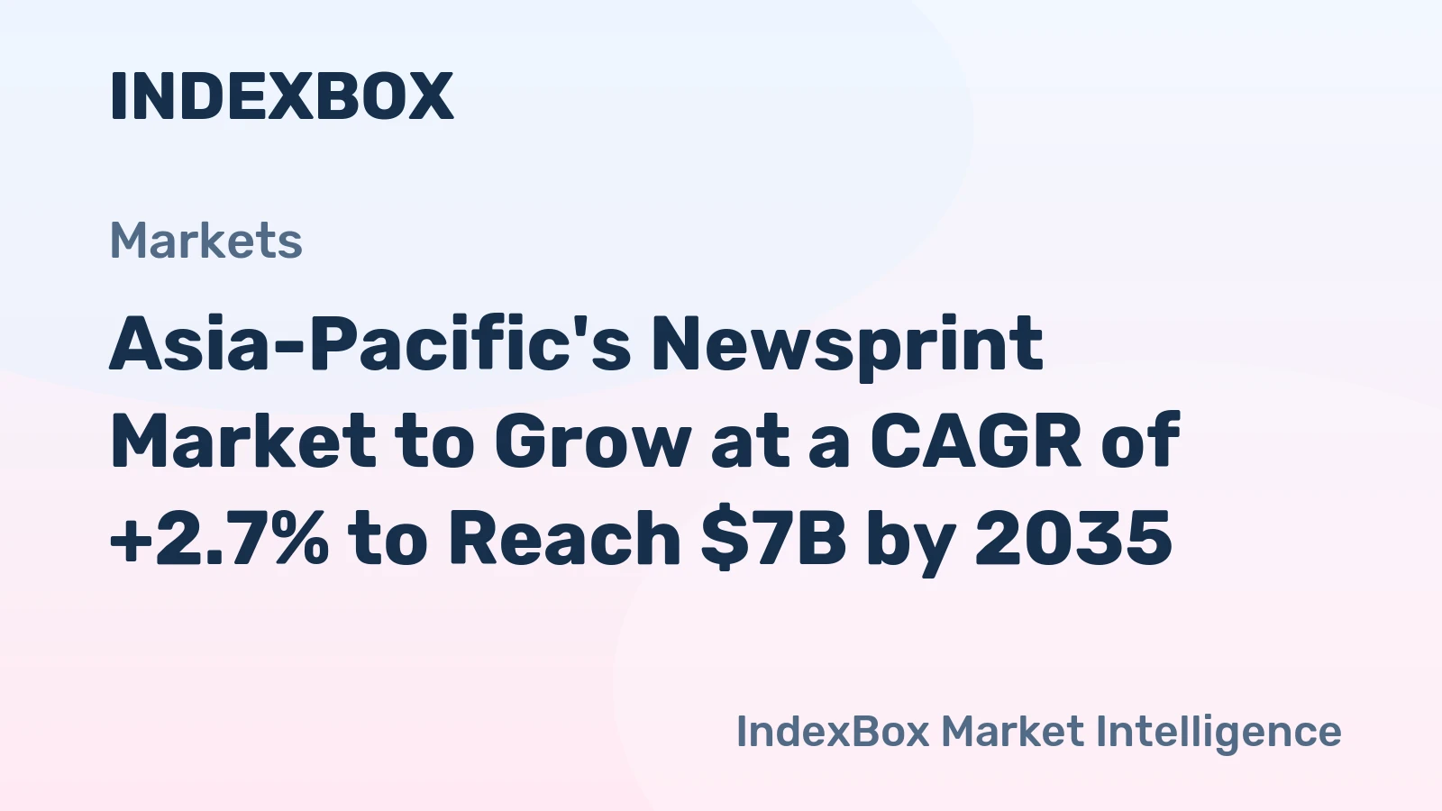 Asia-Pacific's Newsprint Market to Grow at a CAGR of +2.7% to Reach $7B by 2035