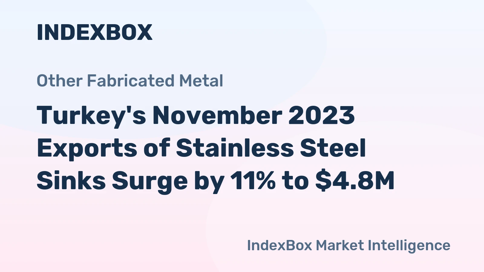 Turkey's November 2023 Exports of Stainless Steel Sinks Surge by 11% to $4.8M