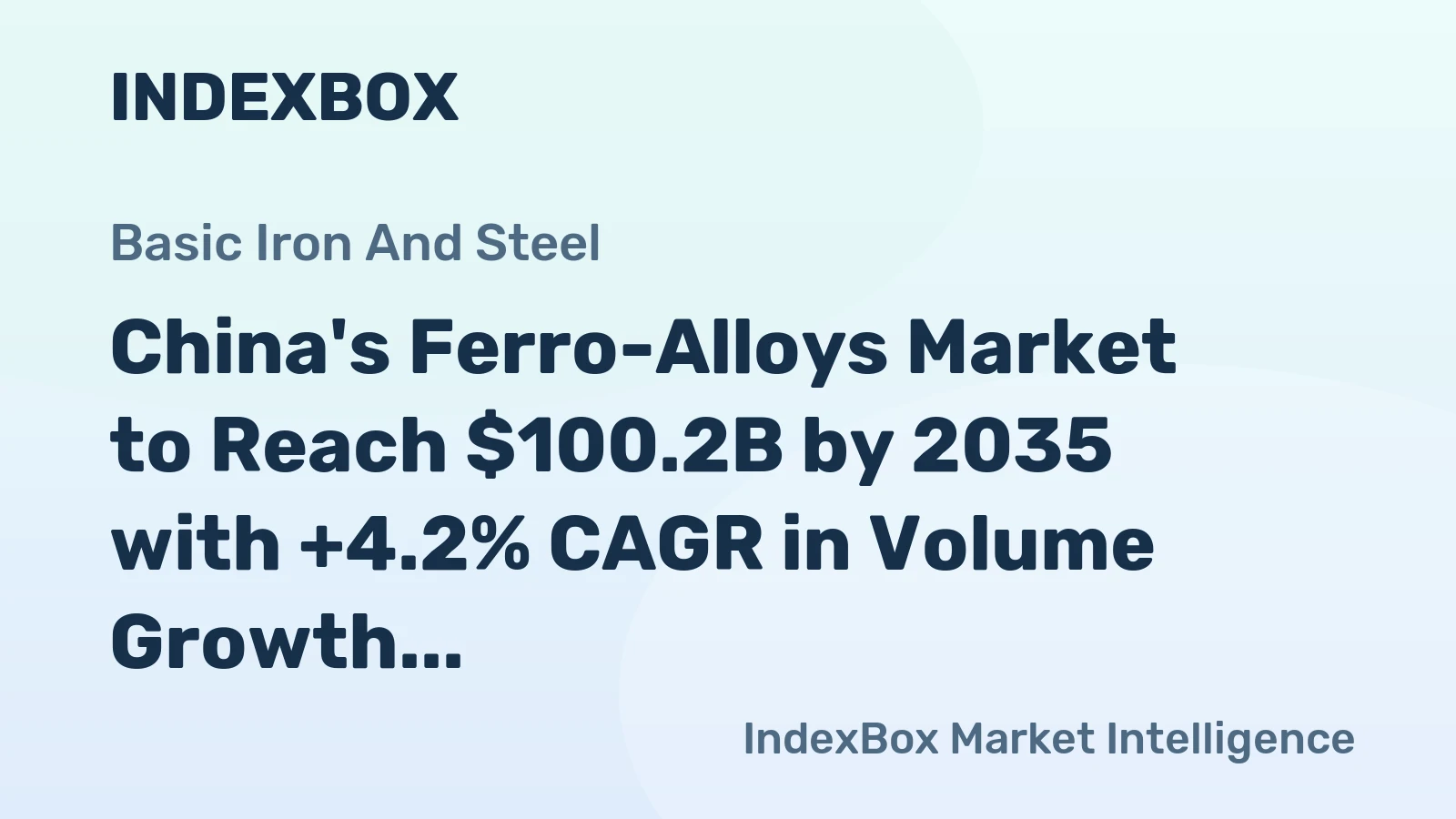 China's Ferro-Alloys Market to Reach $100.2B by 2035 with +4.2% CAGR in Volume Growth