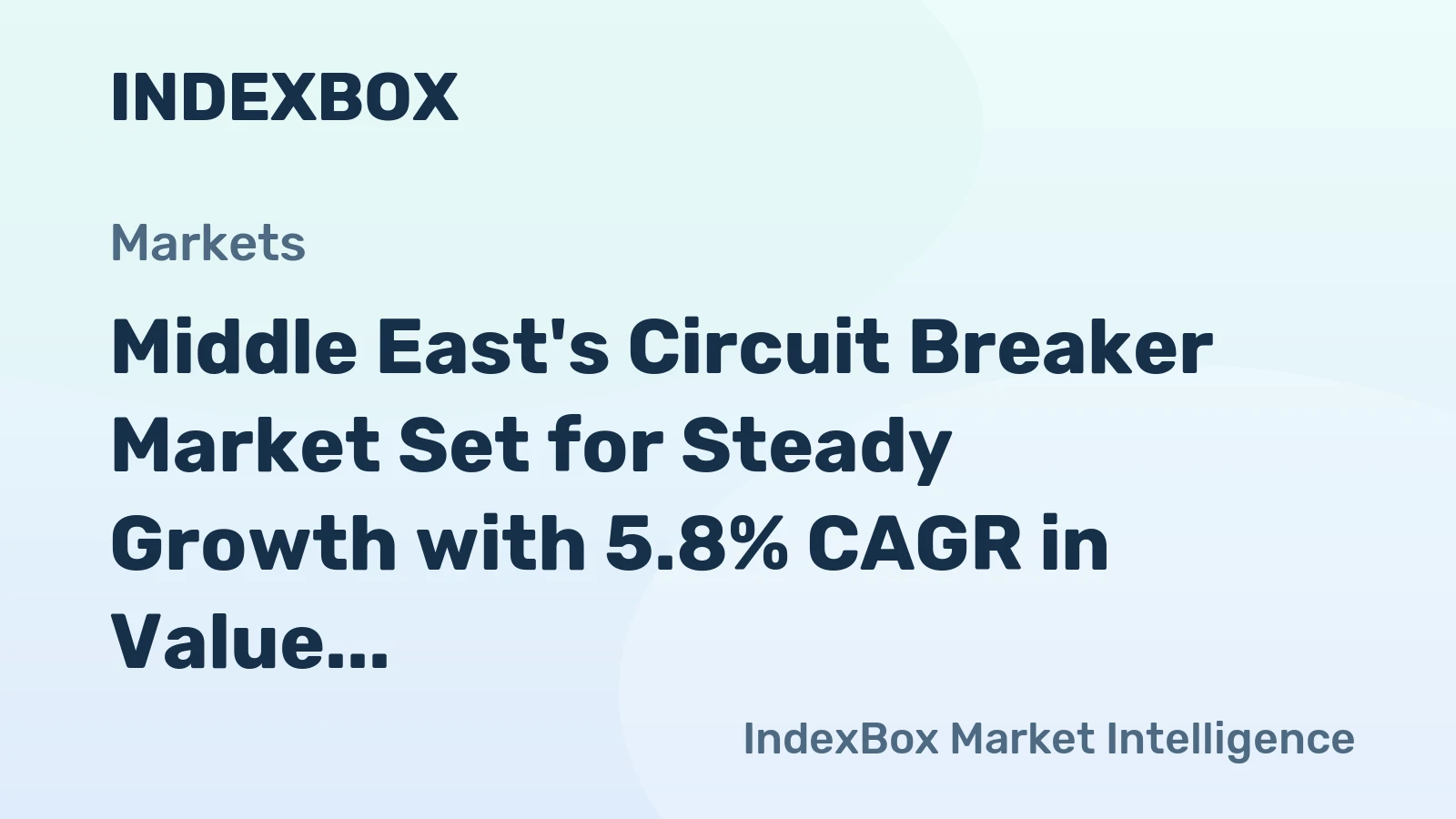 Middle East's Circuit Breaker Market Set for Steady Growth with 5.8% CAGR in Value Through 2035