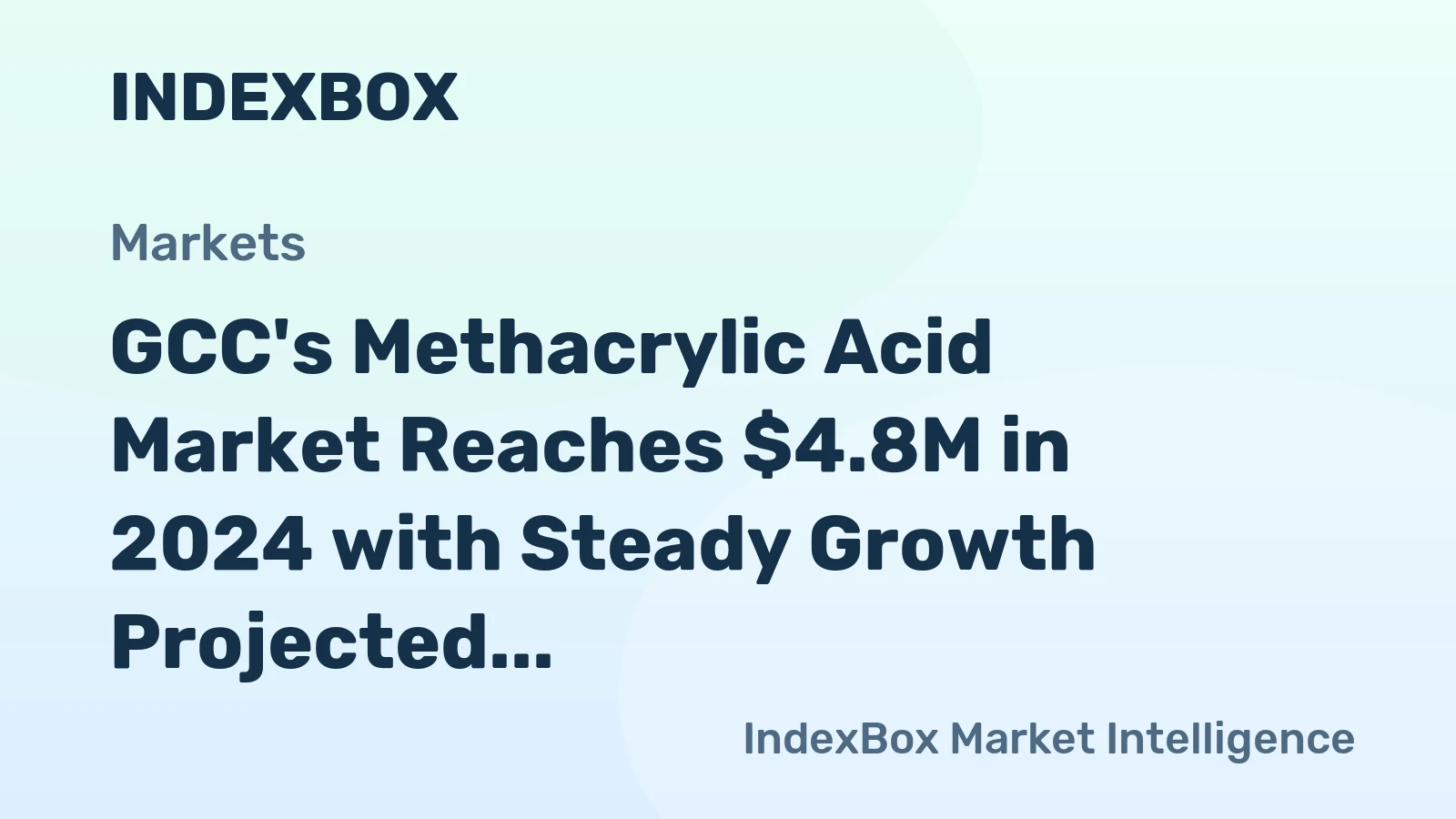GCC's Methacrylic Acid Market Reaches $4.8M in 2024 with Steady Growth Projected to $5.6M by 2035