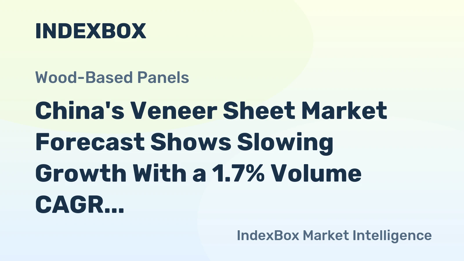 China's Veneer Sheet Market Forecast Shows Slowing Growth With a 1.7% Volume CAGR Through 2035
