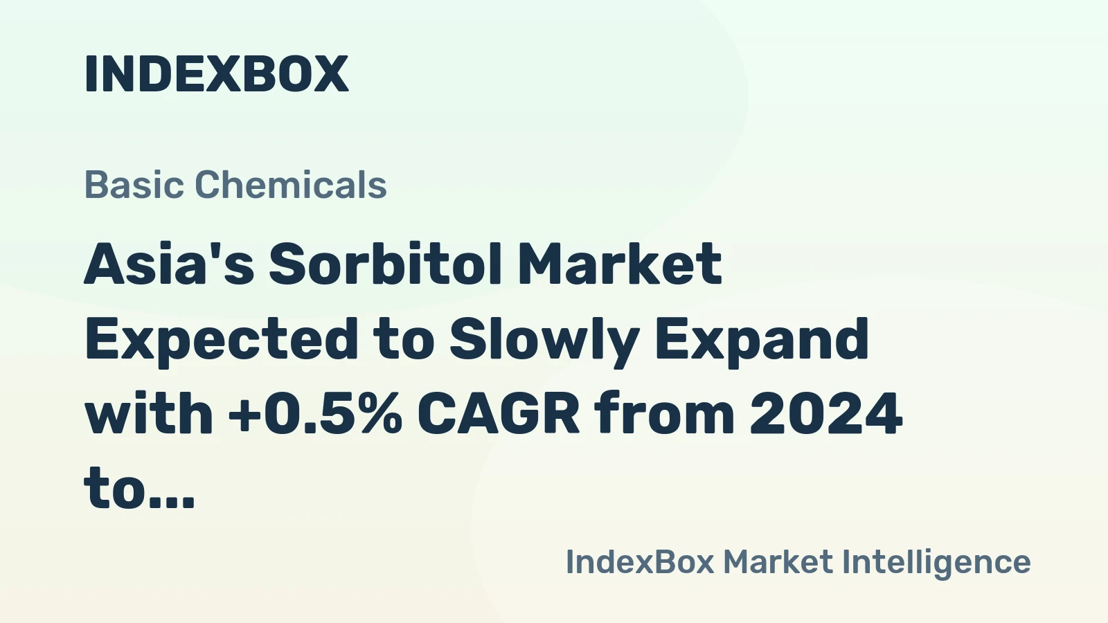 Asia's Sorbitol Market Expected to Slowly Expand with +0.5% CAGR from 2024 to 2035