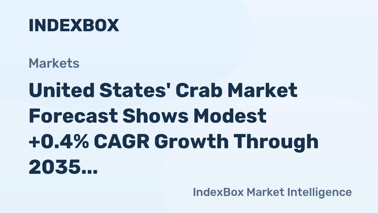 United States' Crab Market Forecast Shows Modest +0.4% CAGR Growth Through 2035