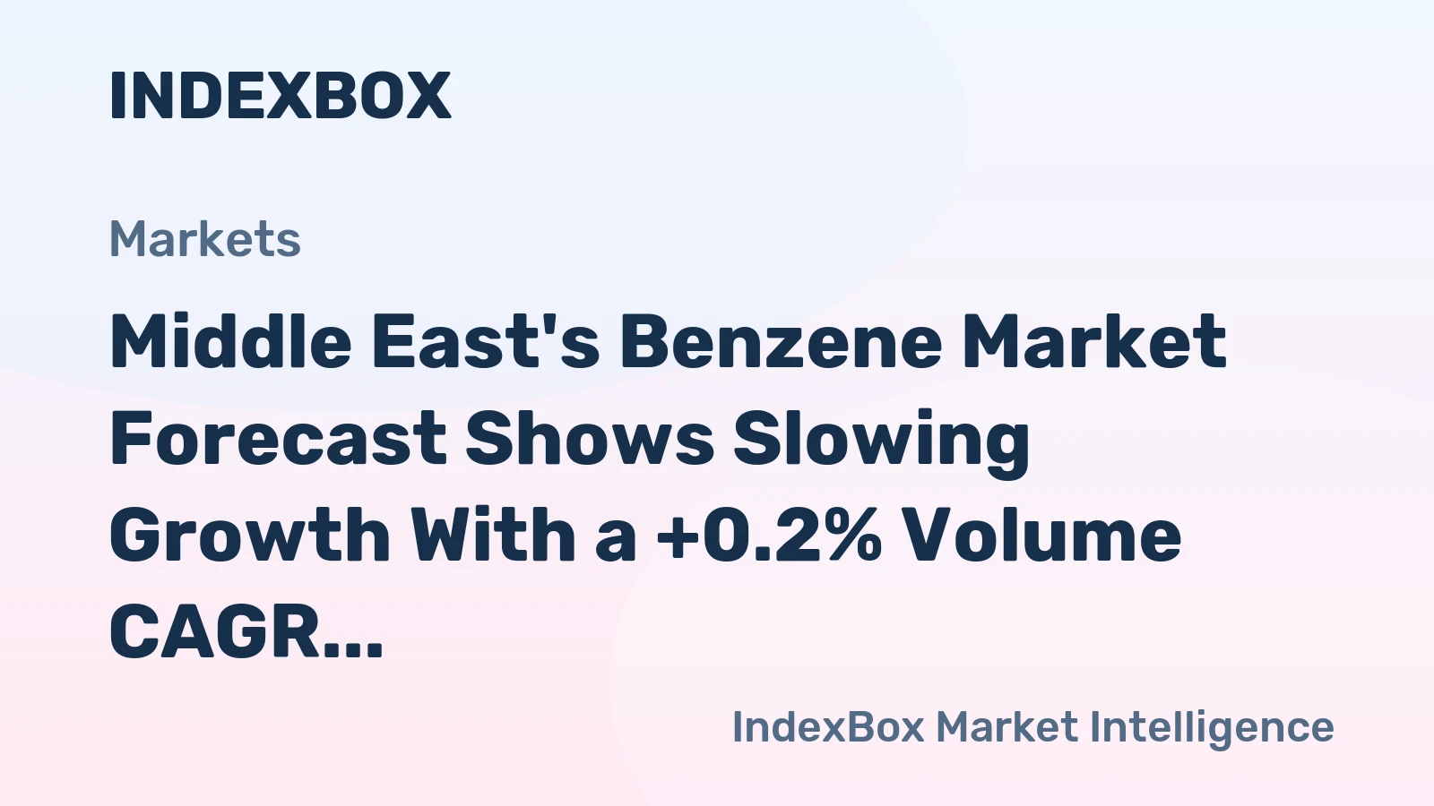 Middle East's Benzene Market Forecast Shows Slowing Growth With a +0.2% Volume CAGR Through 2035