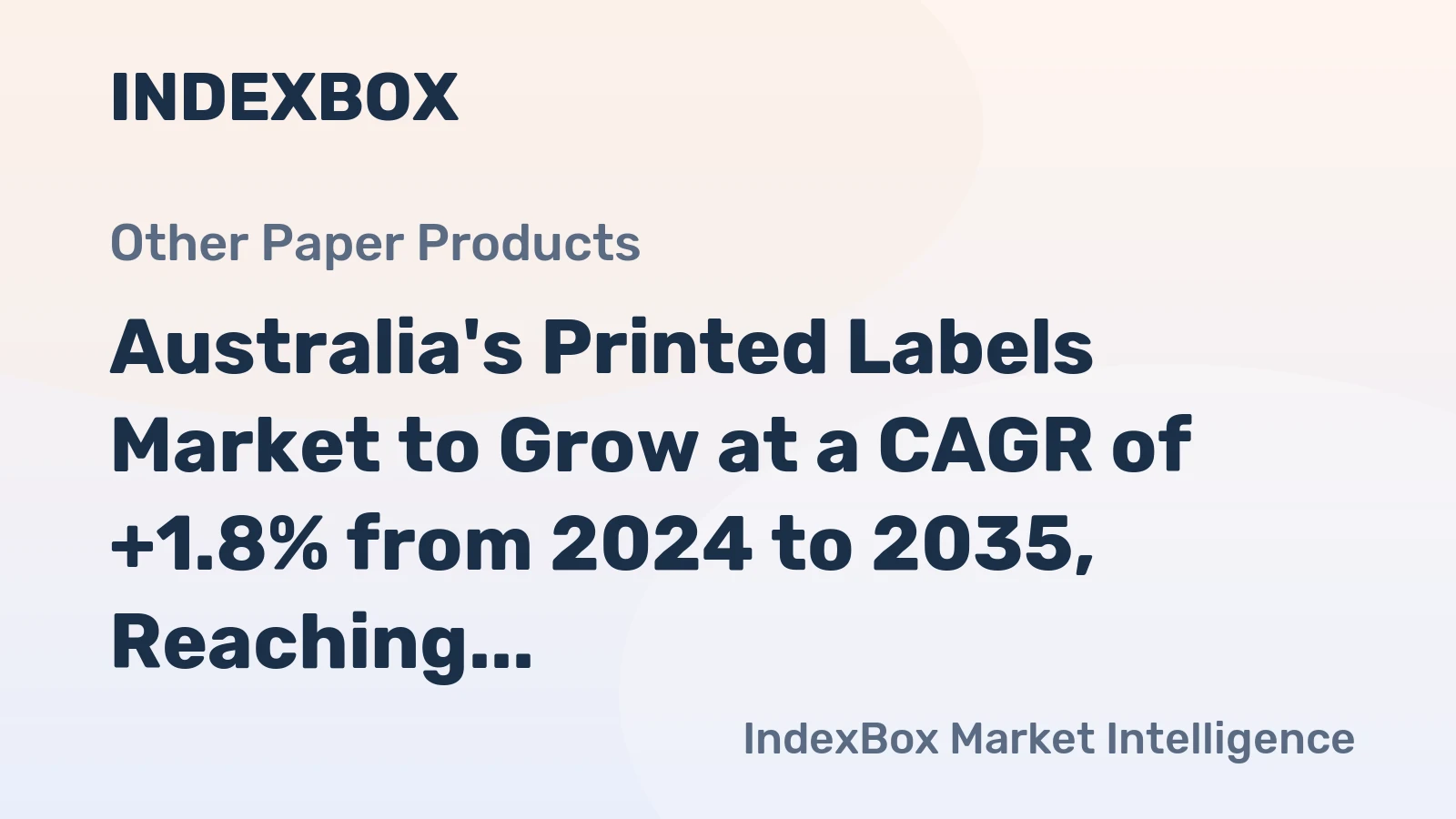 Australia's Printed Labels Market to Grow at a CAGR of +1.8% from 2024 to 2035, Reaching 103K Tons