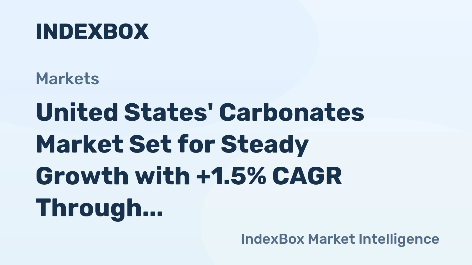 United States' Carbonates Market Set for Steady Growth with +1.5% CAGR Through 2035