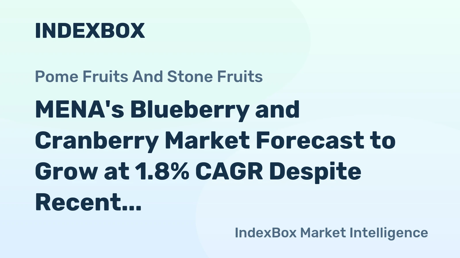 MENA's Blueberry and Cranberry Market Forecast to Grow at 1.8% CAGR Despite Recent Consumption Slump