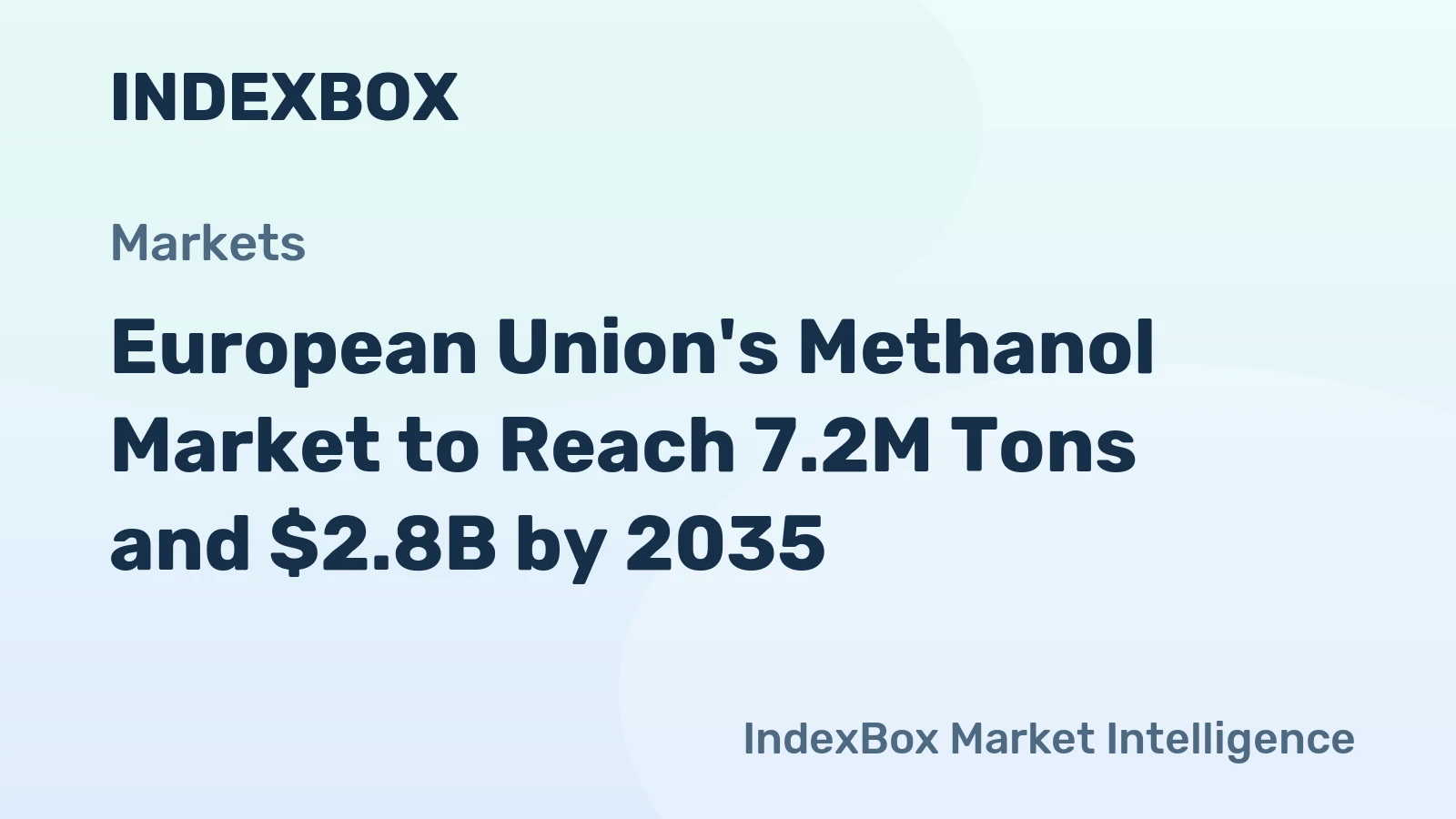 European Union's Methanol Market to Reach 7.2M Tons and $2.8B by 2035