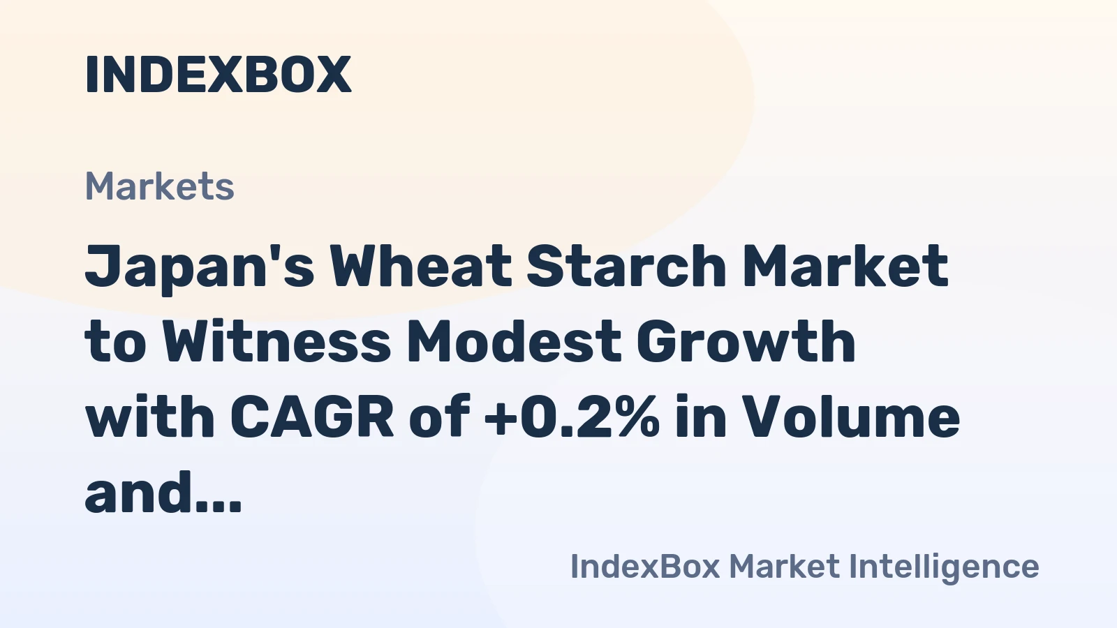 Japan's Wheat Starch Market to Witness Modest Growth with CAGR of +0.2% in Volume and +1.0% in Value by 2035