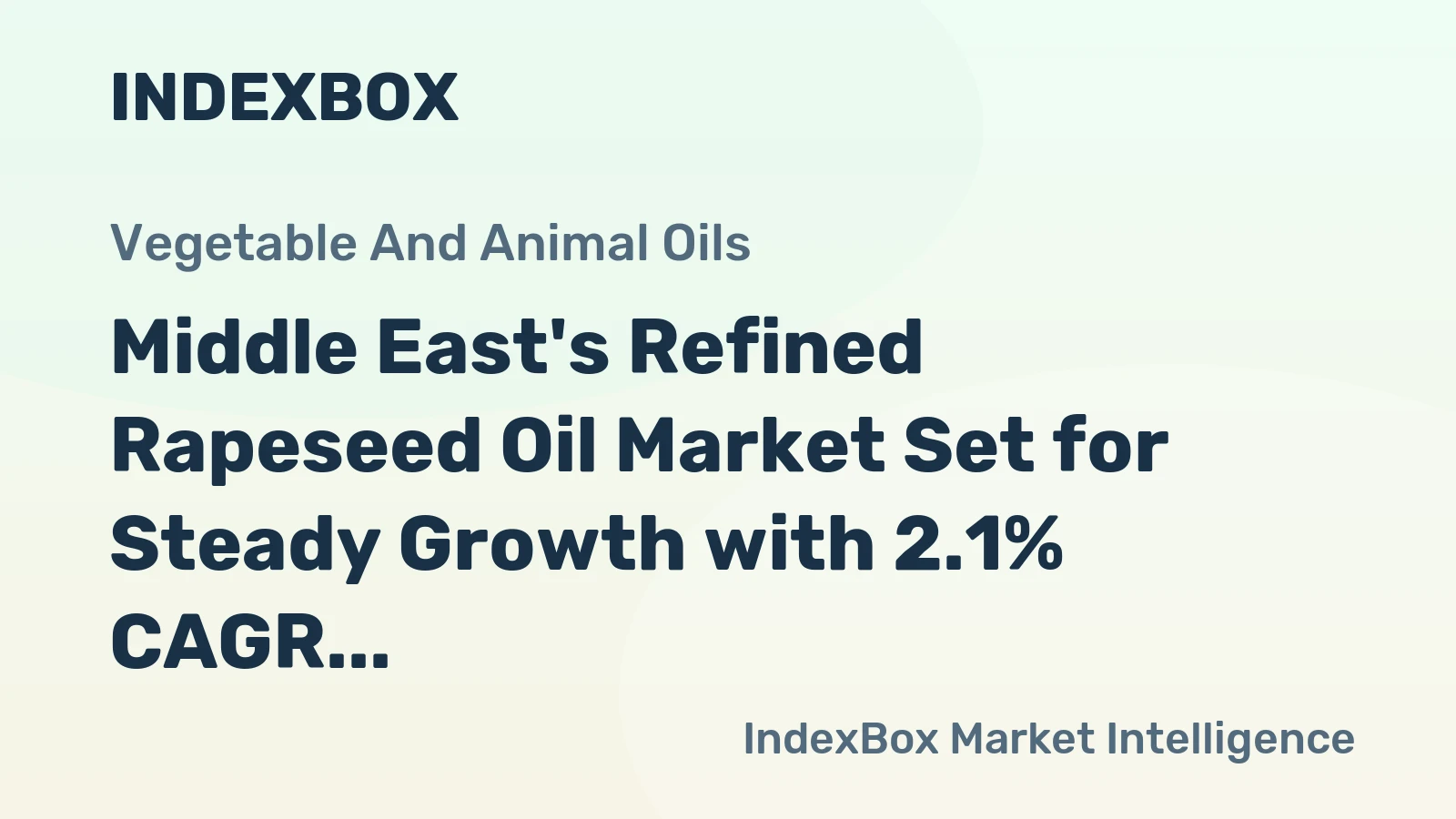 Middle East's Refined Rapeseed Oil Market Set for Steady Growth with 2.1% CAGR in Value