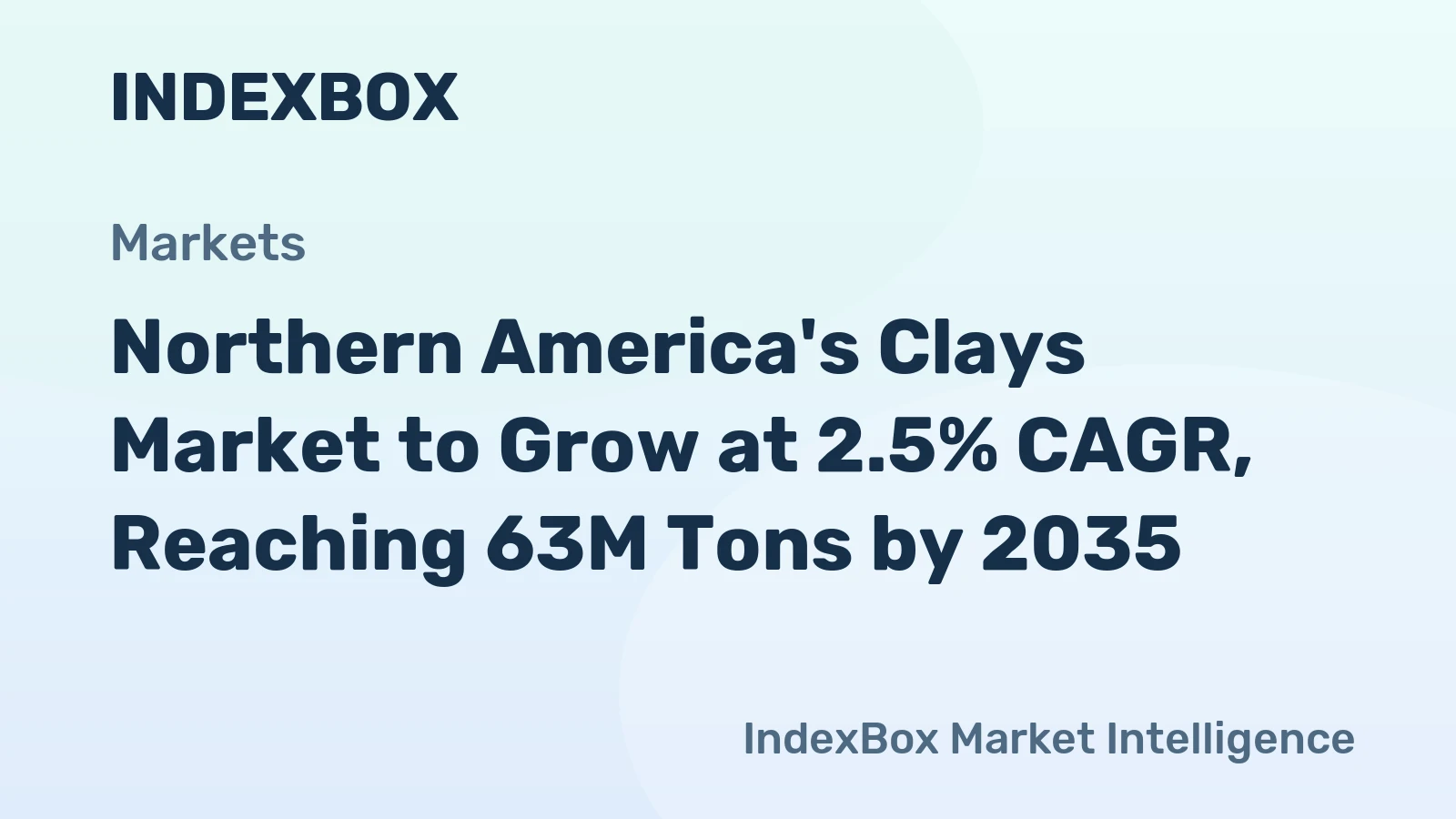Northern America's Clays Market to Grow at 2.5% CAGR, Reaching 63M Tons by 2035