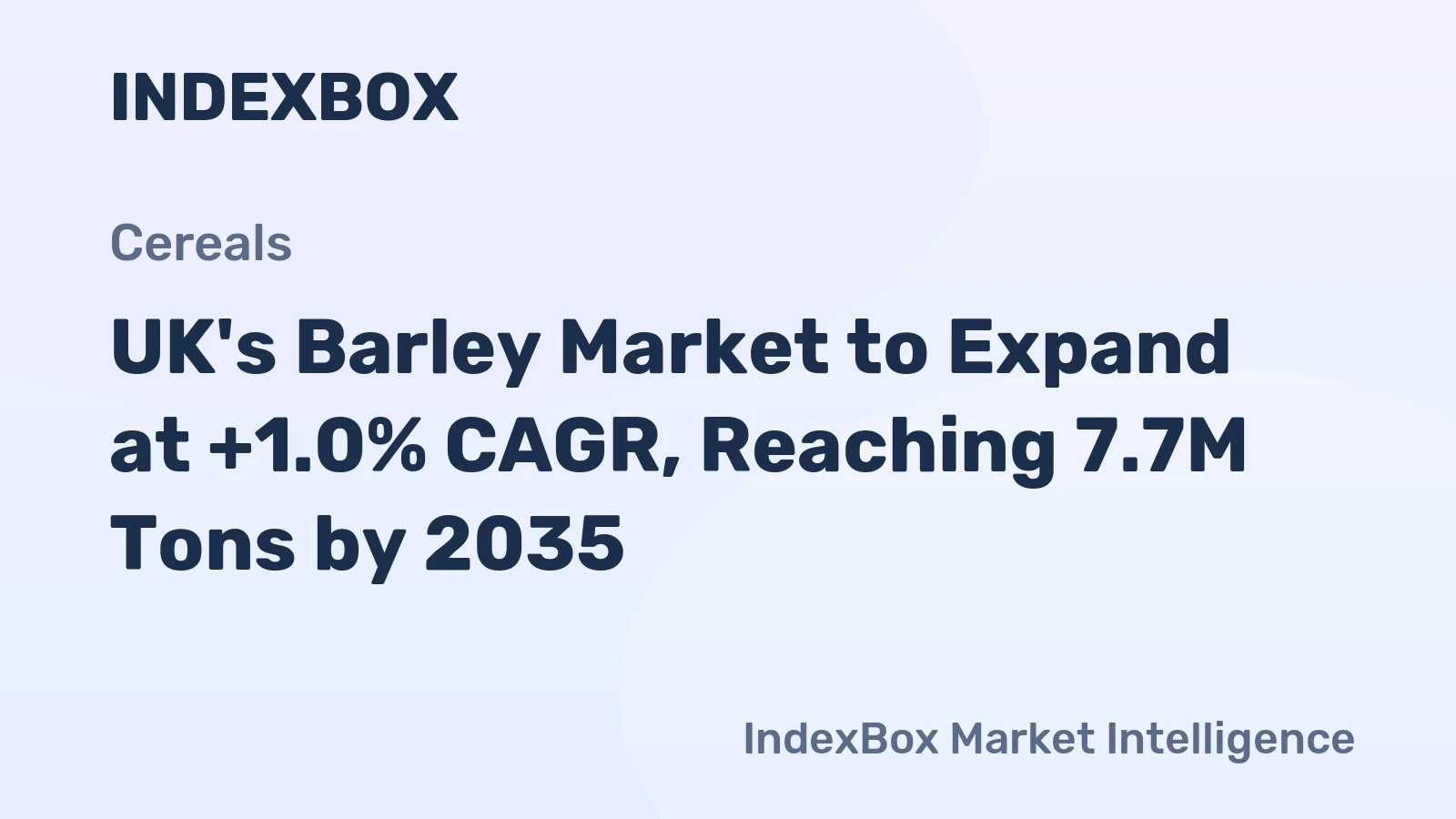UK's Barley Market to Expand at +1.0% CAGR, Reaching 7.7M Tons by 2035