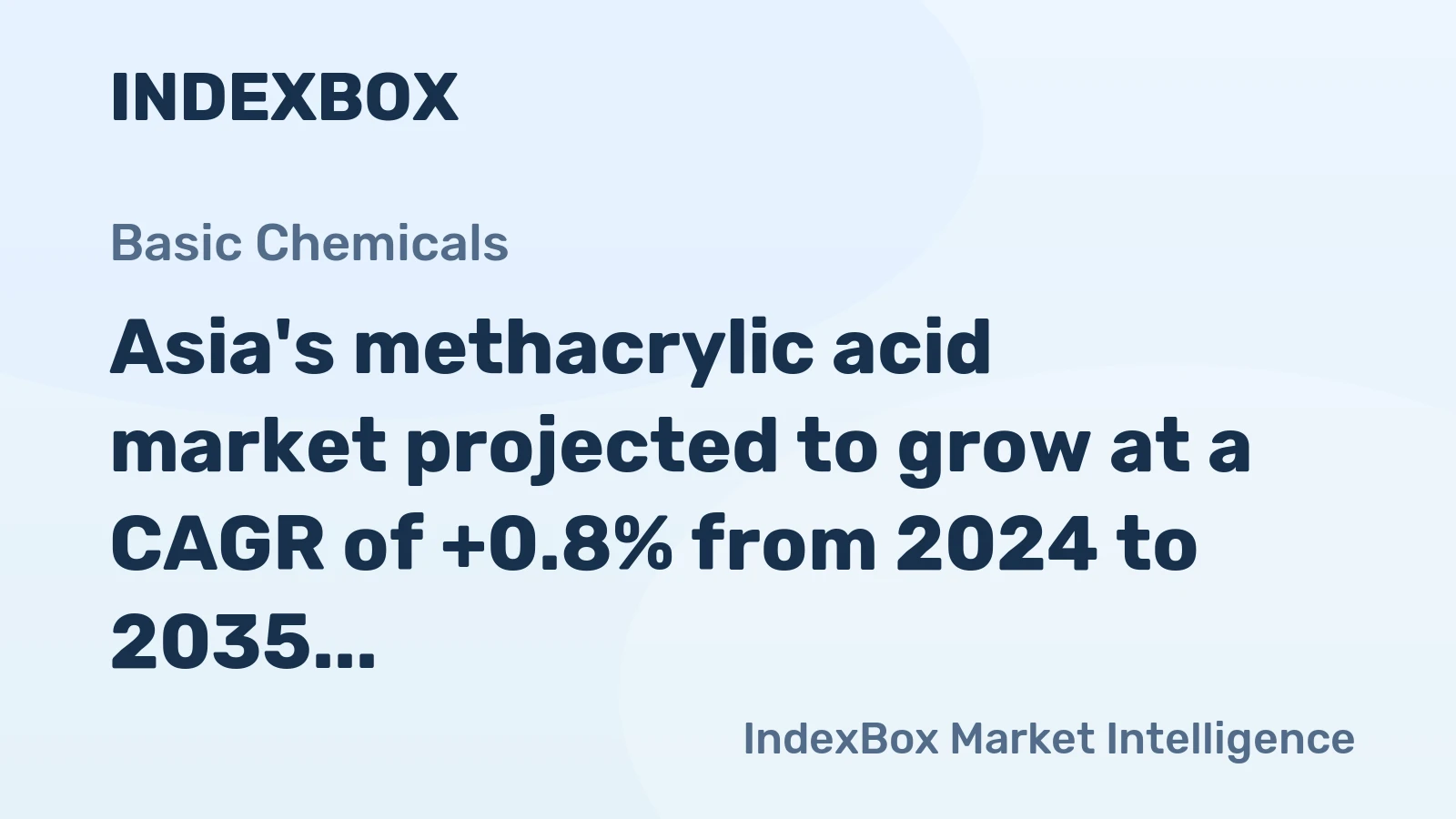 Asia's methacrylic acid market projected to grow at a CAGR of +0.8% from 2024 to 2035, reaching $156M by 2035
