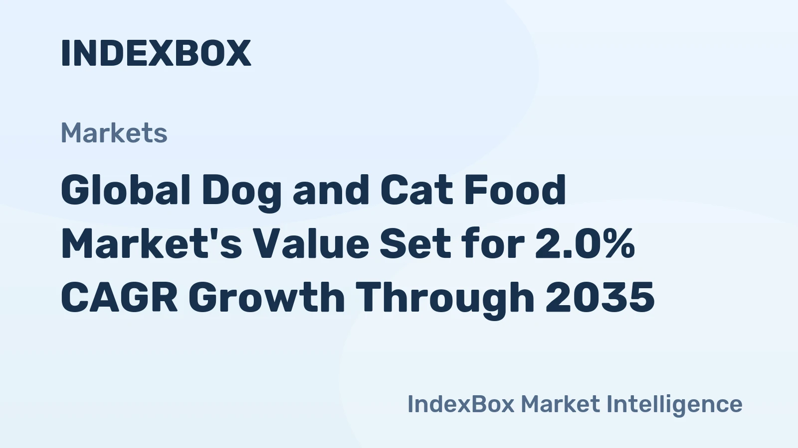 Global Dog and Cat Food Market's Value Set for 2.0% CAGR Growth Through 2035