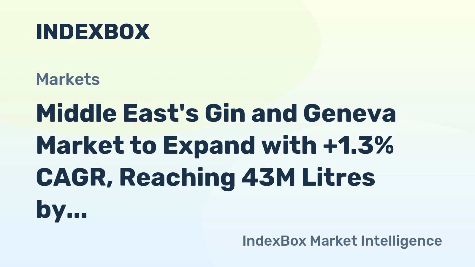 Middle East's Gin and Geneva Market to Expand with +1.3% CAGR, Reaching 43M Litres by 2035