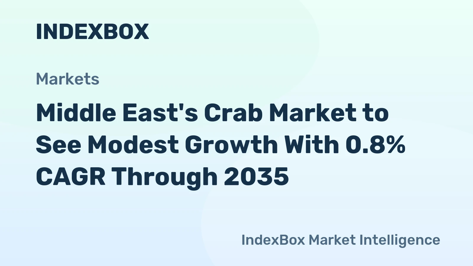 Middle East's Crab Market to See Modest Growth With 0.8% CAGR Through 2035