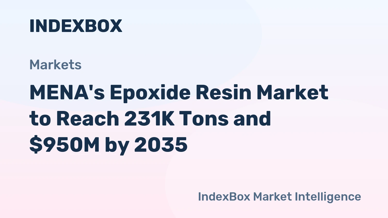 MENA's Epoxide Resin Market to Reach 231K Tons and $950M by 2035