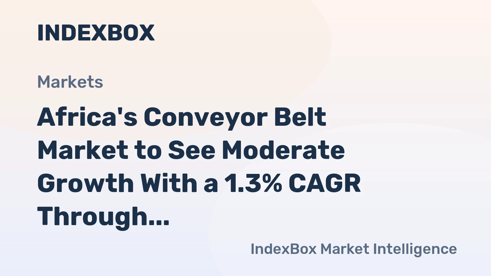 Africa's Conveyor Belt Market to See Moderate Growth With a 1.3% CAGR Through 2035