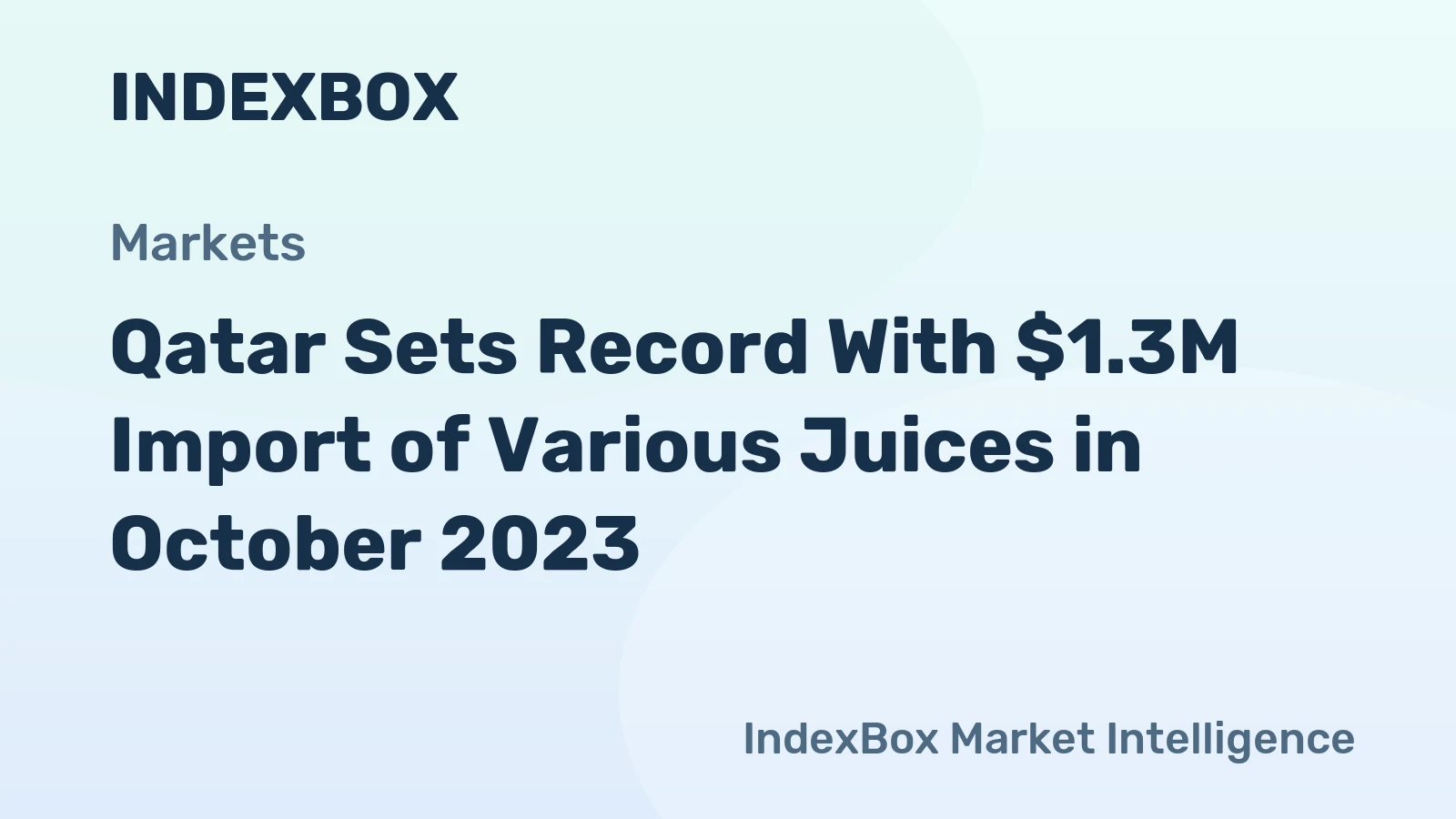 Qatar Sets Record With $1.3M Import of Various Juices in October 2023