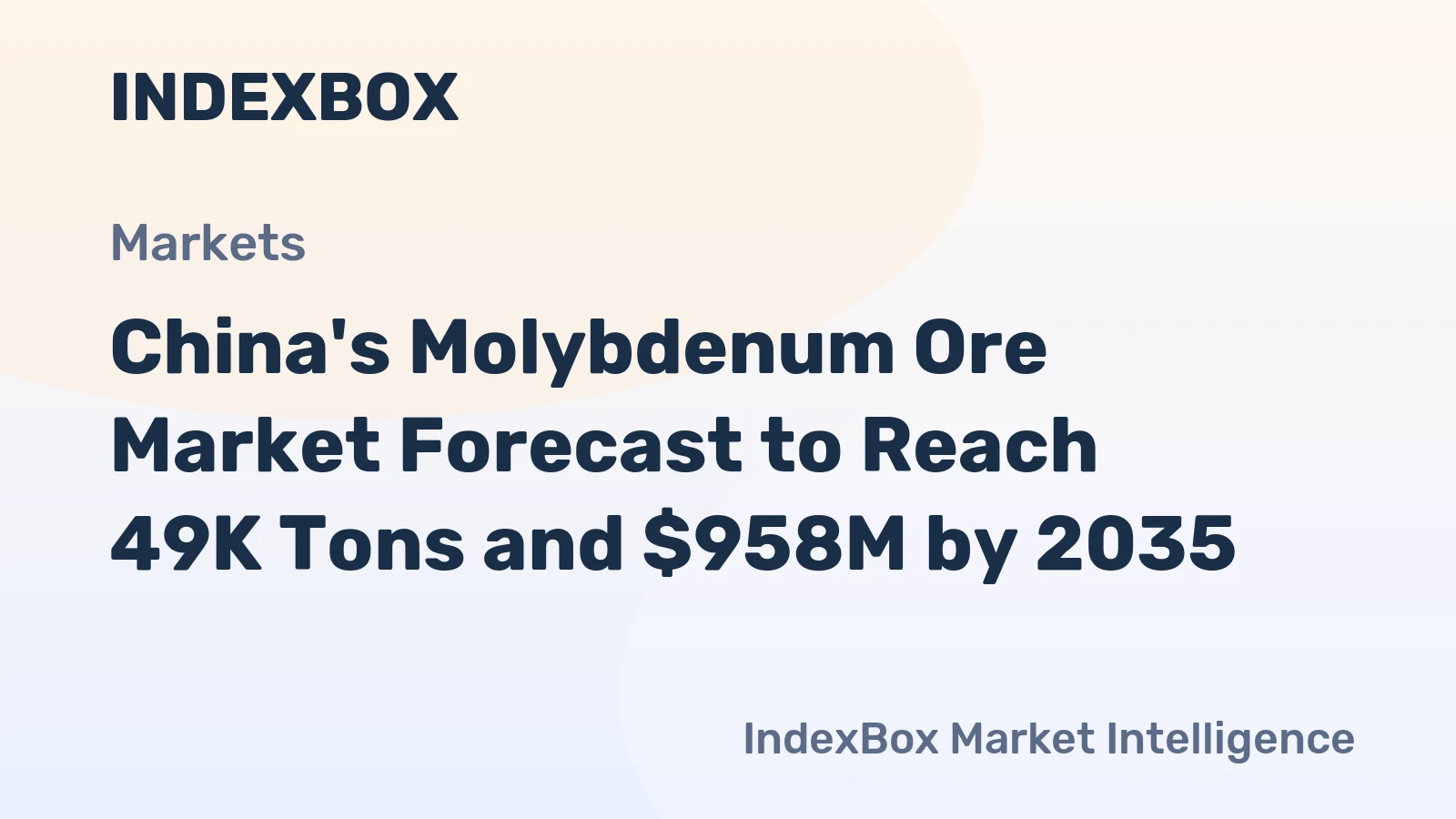 China's Molybdenum Ore Market Forecast to Reach 49K Tons and $958M by 2035