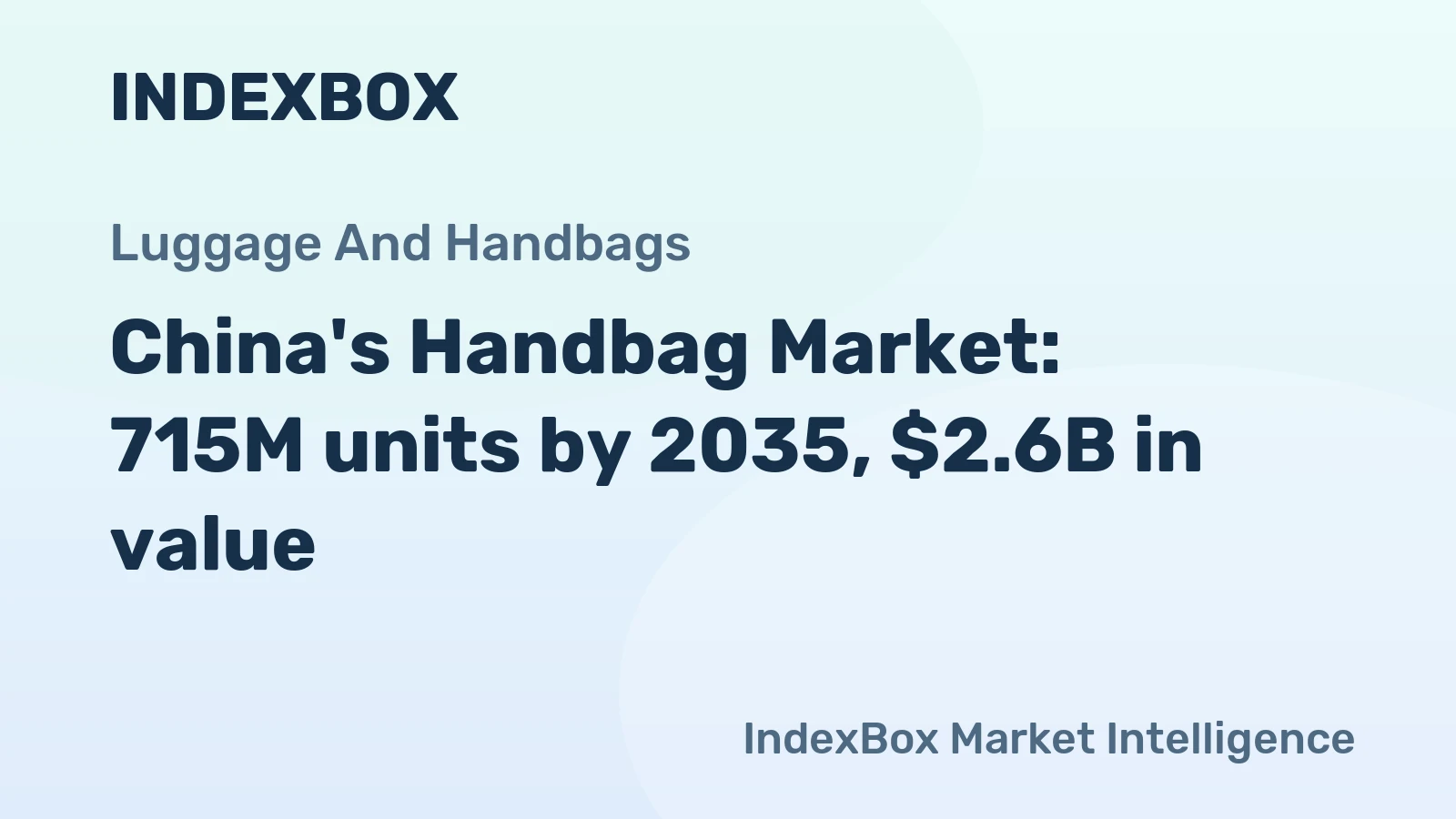 China's Handbag Market: 715M units by 2035, $2.6B in value