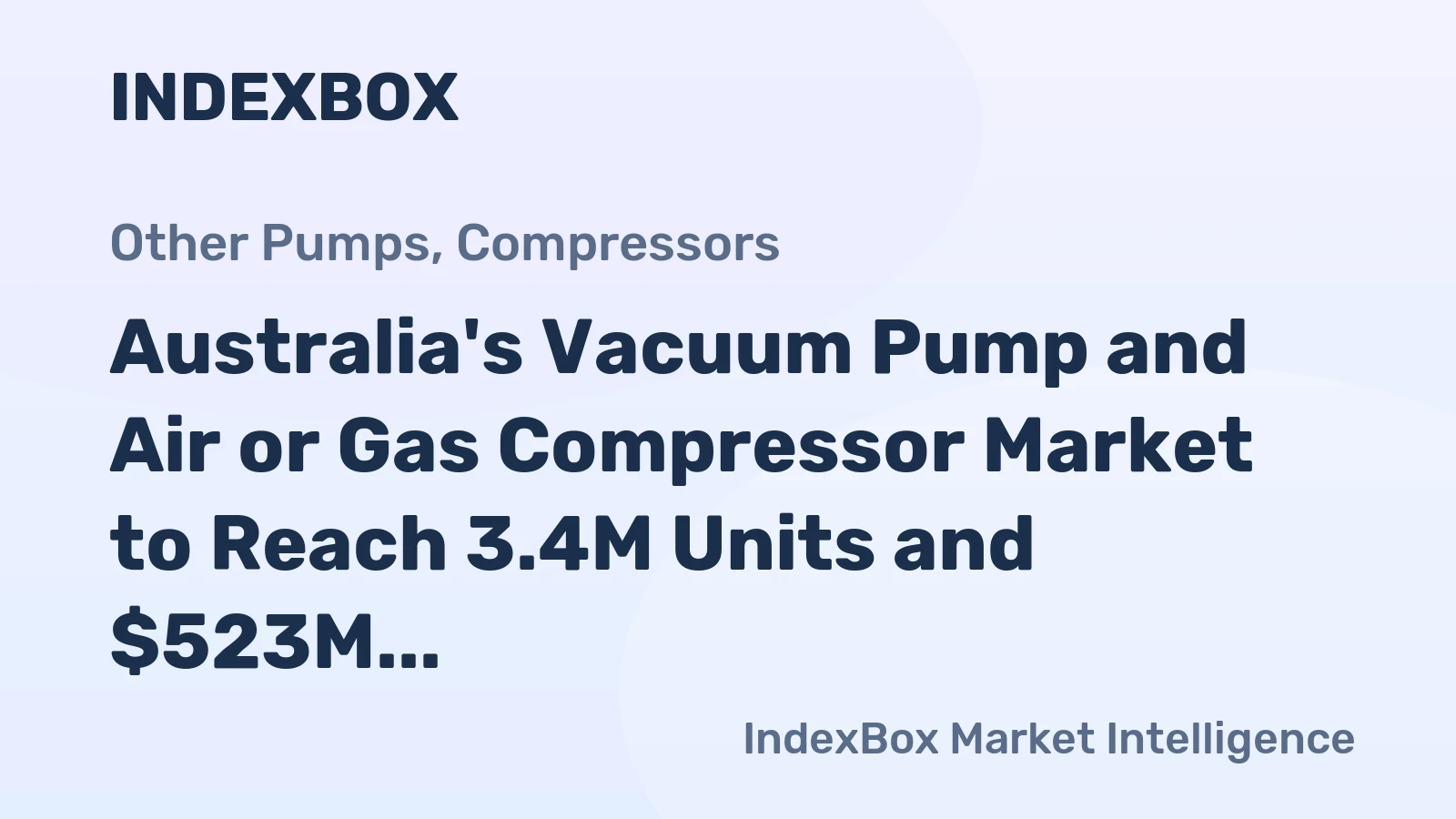 Australia's Vacuum Pump and Air or Gas Compressor Market to Reach 3.4M Units and $523M by 2035