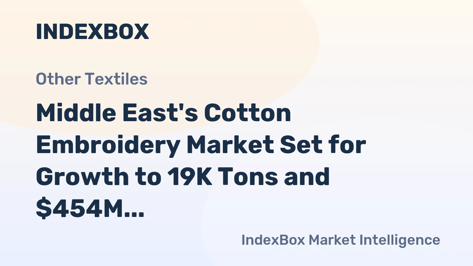 Middle East's Cotton Embroidery Market Set for Growth to 19K Tons and $454M by 2035