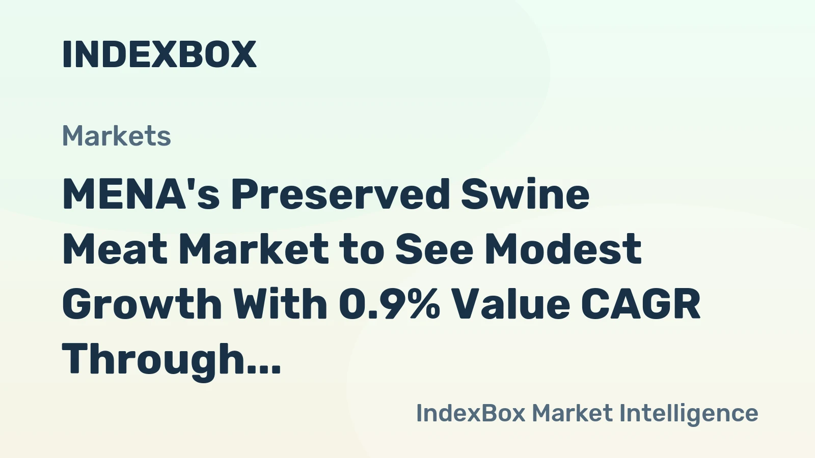 MENA's Preserved Swine Meat Market to See Modest Growth With 0.9% Value CAGR Through 2035
