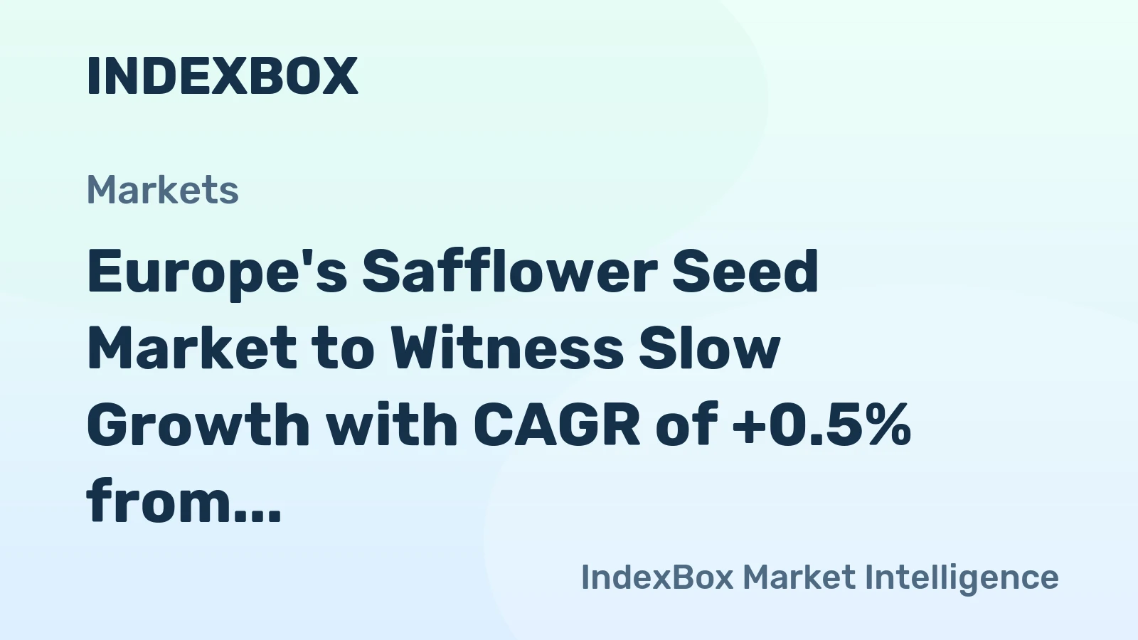Europe's Safflower Seed Market to Witness Slow Growth with CAGR of +0.5% from 2024 to 2035