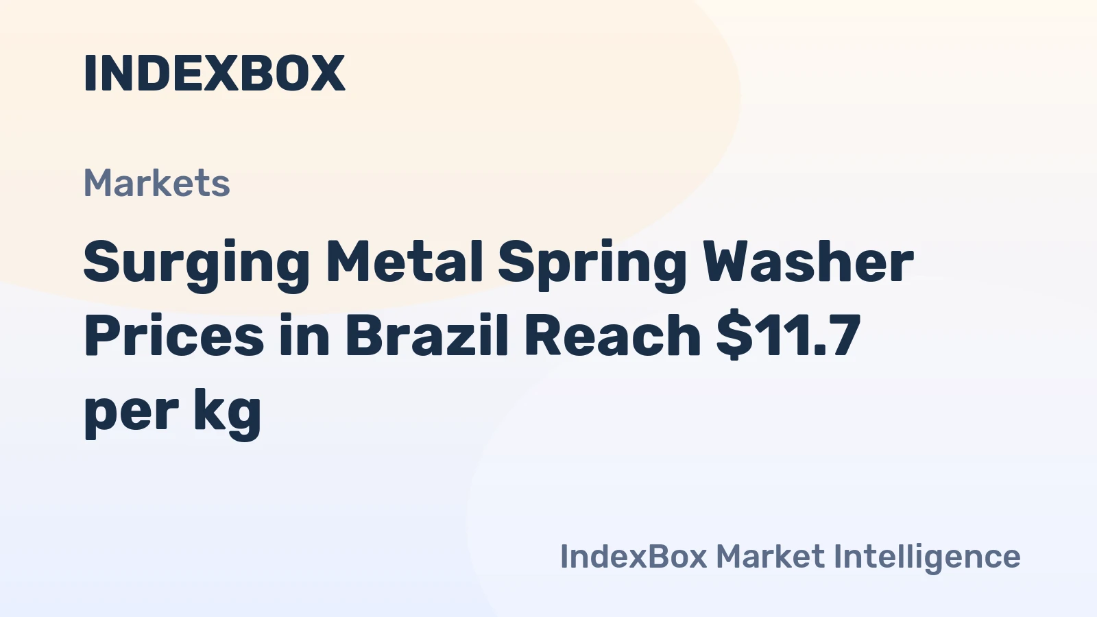 Surging Metal Spring Washer Prices in Brazil Reach $11.7 per kg