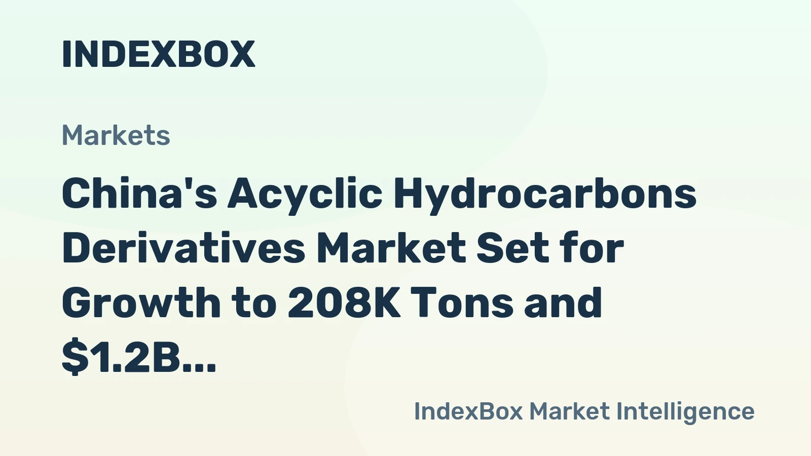 China's Acyclic Hydrocarbons Derivatives Market Set for Growth to 208K Tons and $1.2B