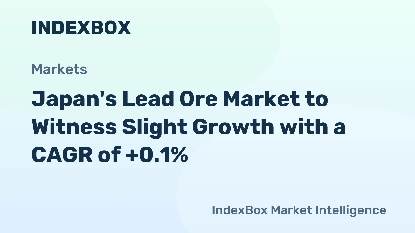 Japan's Lead Ore Market to Witness Slight Growth with a CAGR of +0.1%