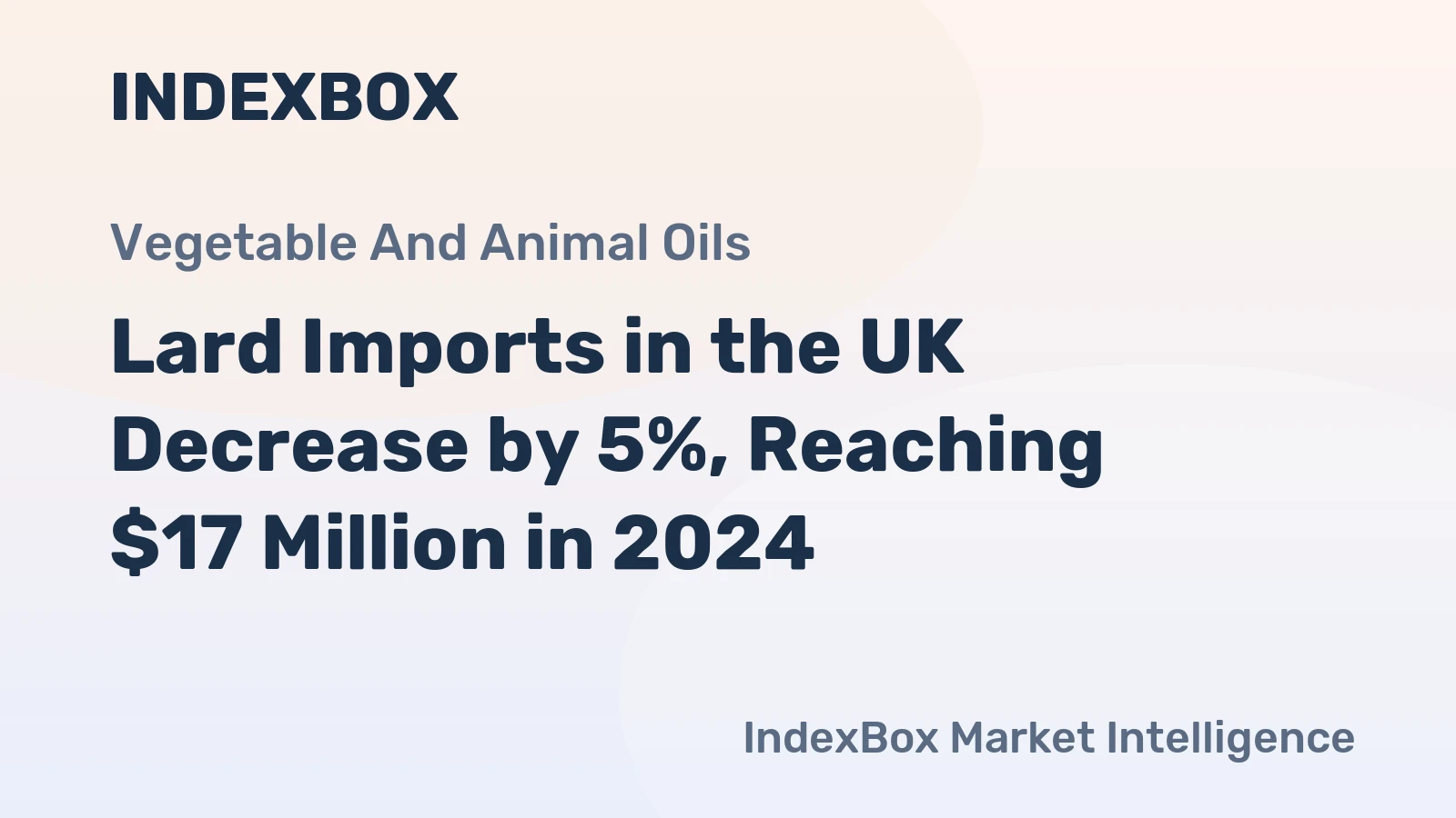 Lard Imports in the UK Decrease by 5%, Reaching $17 Million in 2024