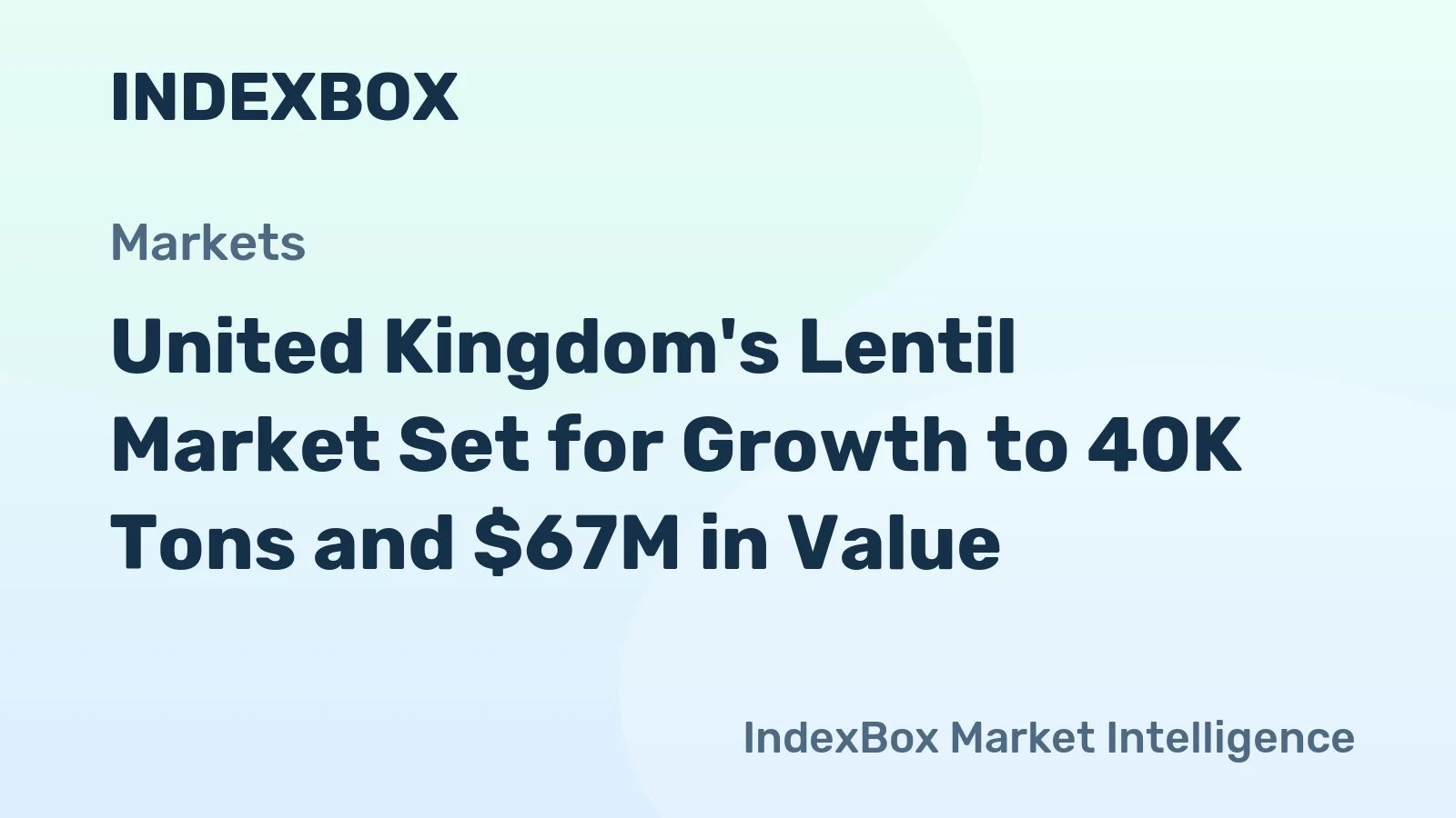 United Kingdom's Lentil Market Set for Growth to 40K Tons and $67M in Value