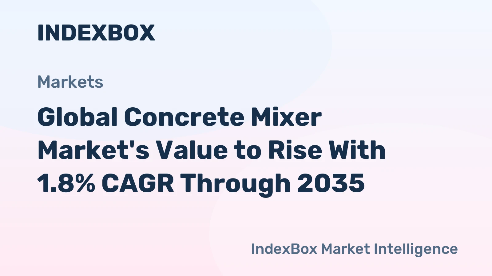 Global Concrete Mixer Market's Value to Rise With 1.8% CAGR Through 2035